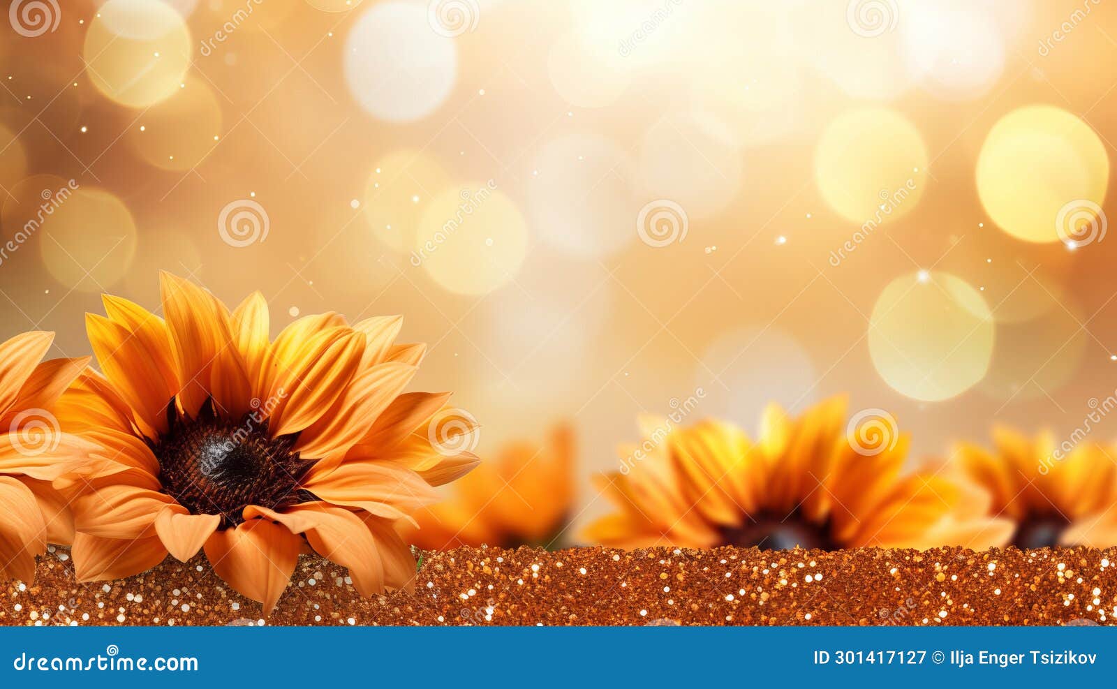 Captivating Orange Sunflower on Enchanted Bokeh Background with Text ...