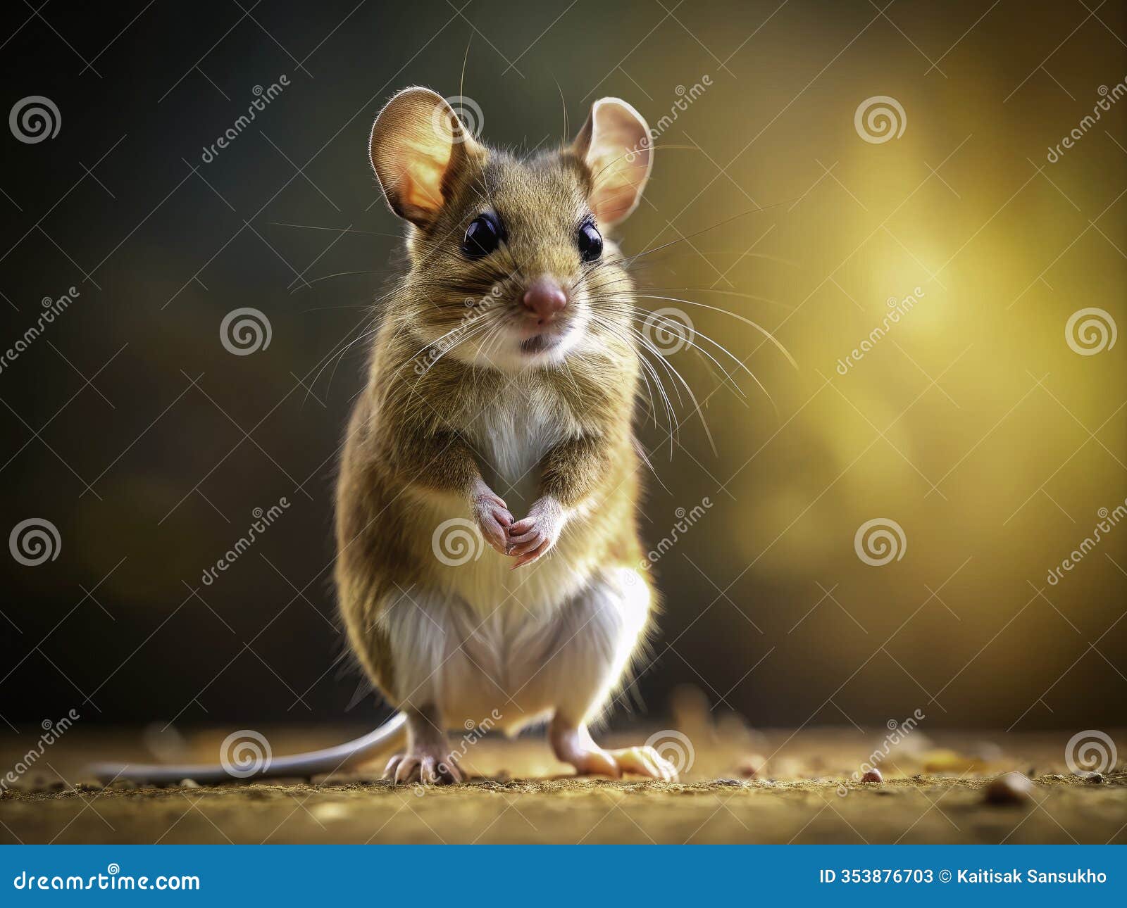 Adorable Standing Mouse in Panoramic Photography a Whimsical Portrait ...