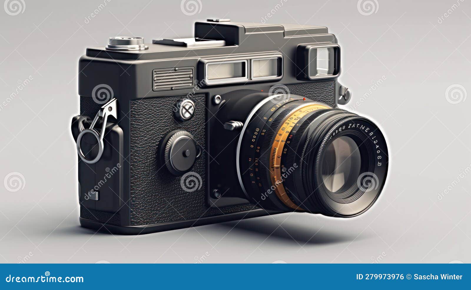 Pure Capture: Unbranded Camera in White Showcase Stock Illustration ...