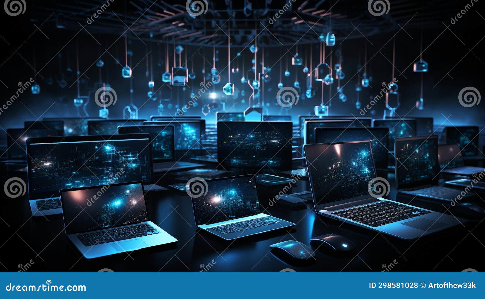 Futuristic Network: Interconnected Devices in Symmetrical Formation ...