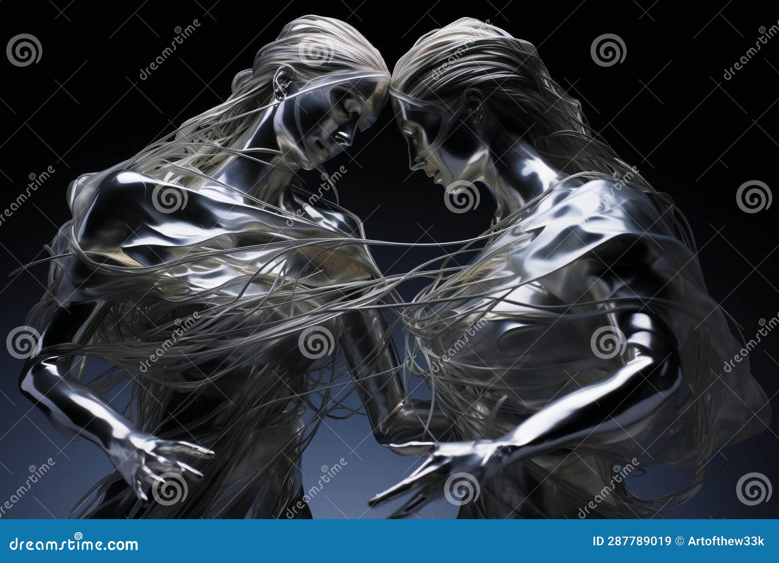 Embracing Unity: Abstract Figures in Organic Harmony Stock Illustration ...