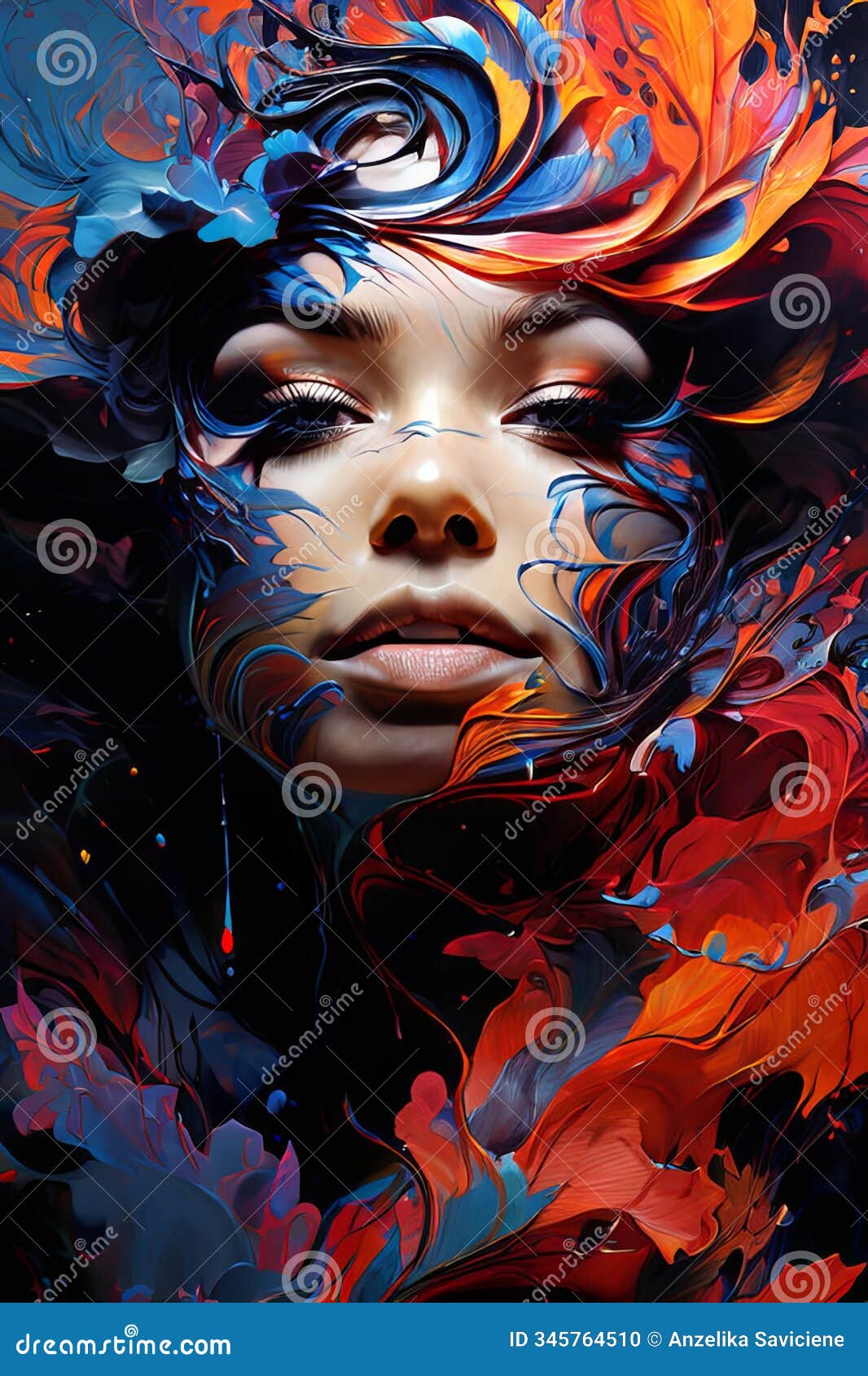 Captivating Portrayal of a Woman with Expressive Features and Rich ...