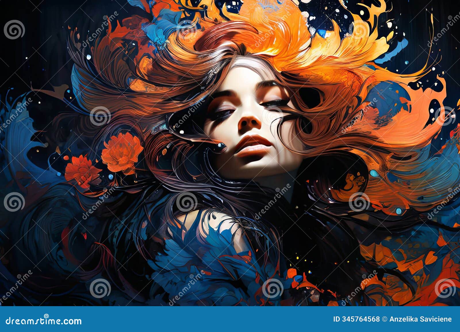 Captivating Portrayal of a Woman with Expressive Features and Rich ...