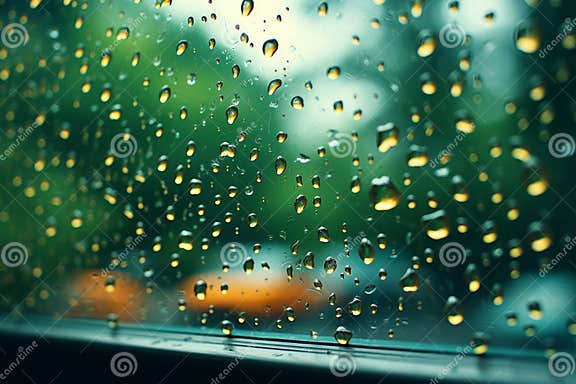 Captivating Raindrops Enhancing the View on the Glass Surface Post a ...