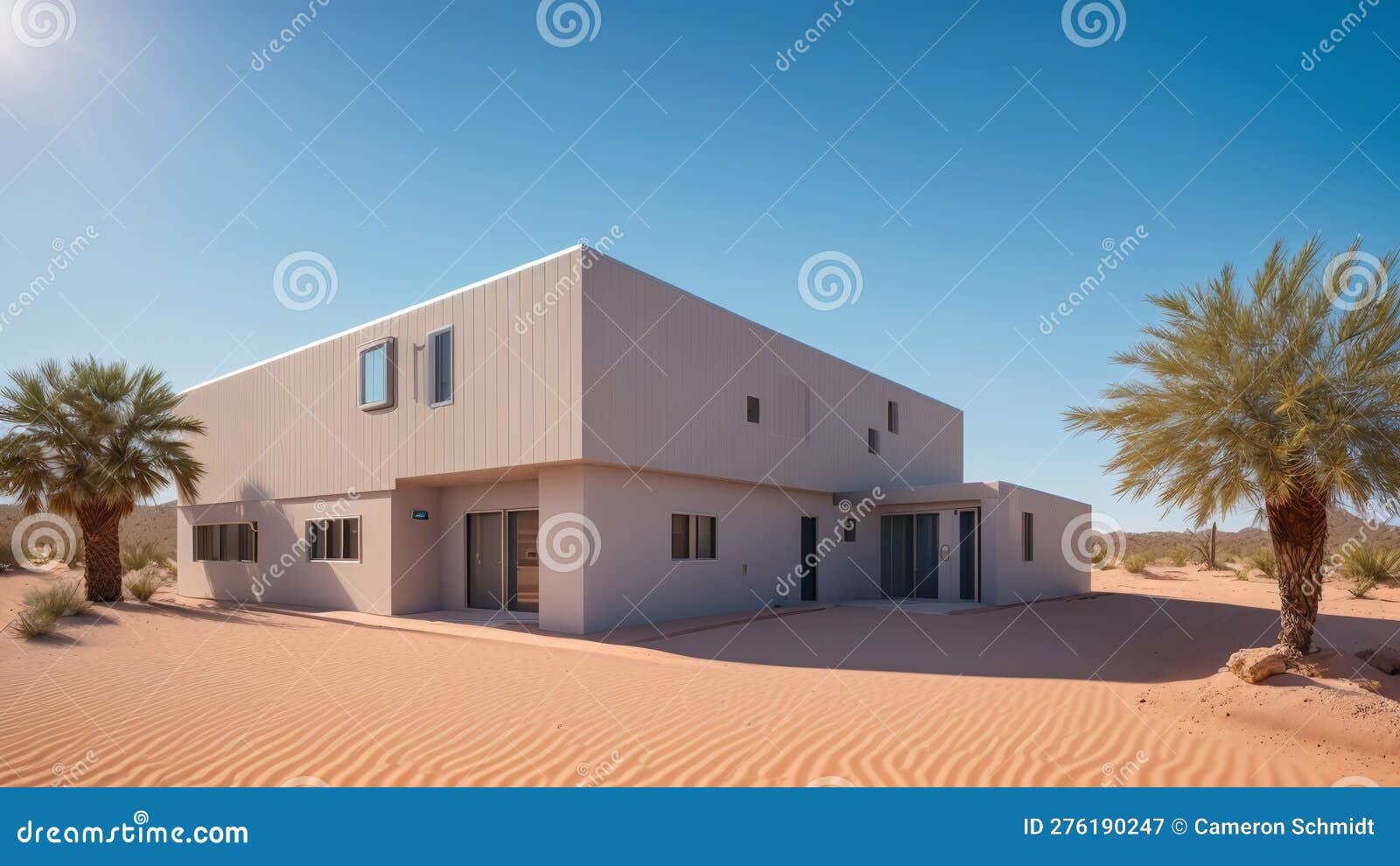 A Captivating Rendering of a Desert House in the Middle of the Desert ...