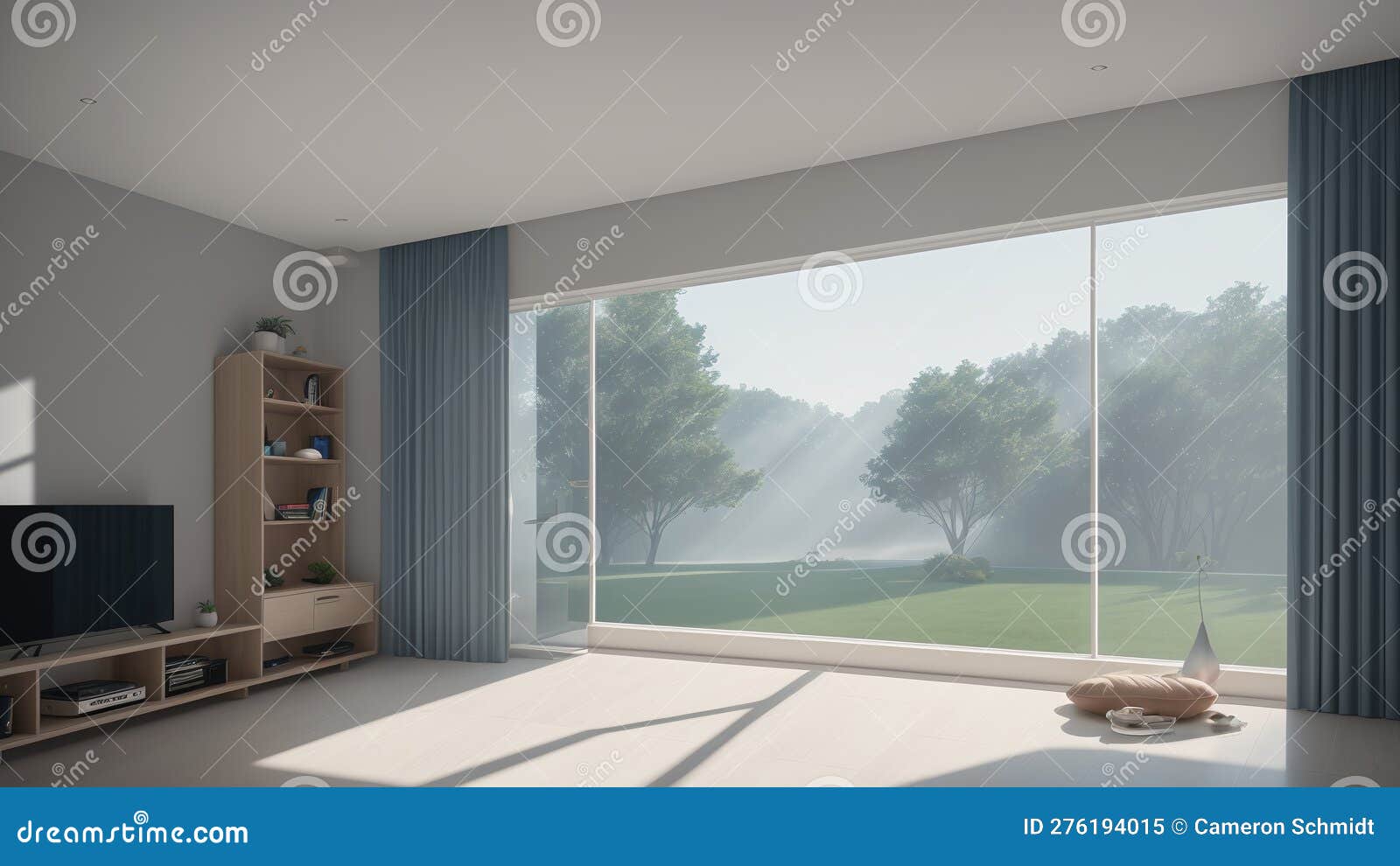 A Captivating Rendering of a Living Room with a Large Window AI ...