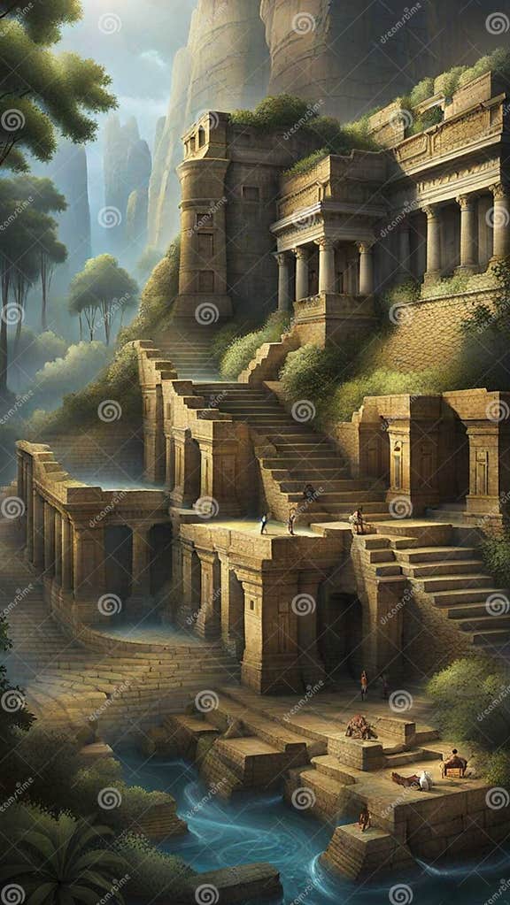 Captivating Ruins of an Ancient Civilization Illustration Artificial ...