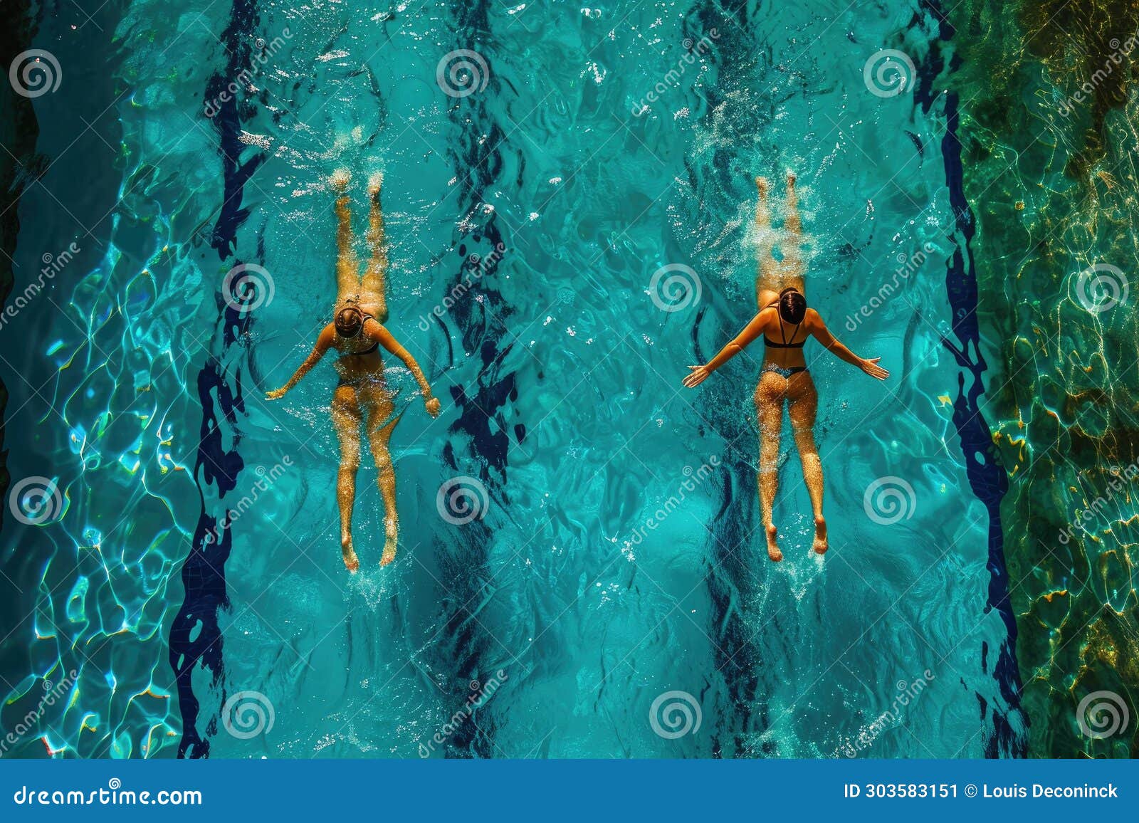 Elegant Abstraction: Suburban Synchronized Swimming Stock Illustration ...
