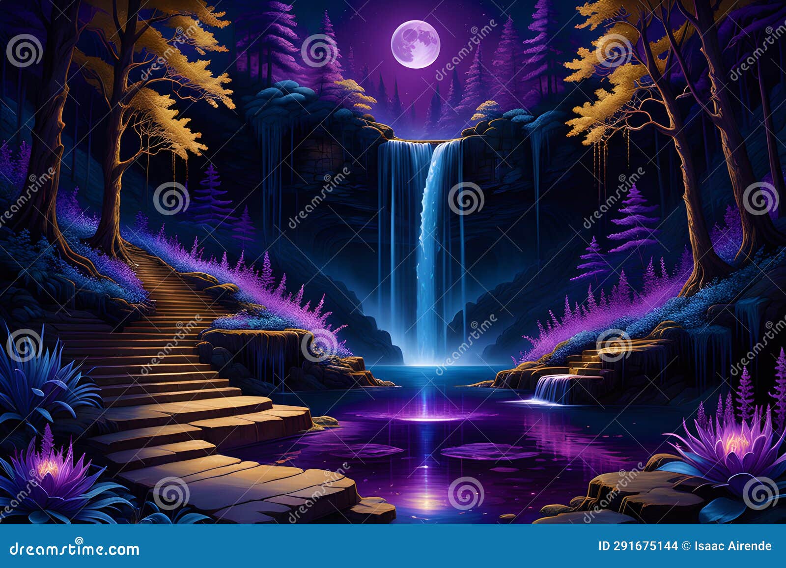 Captivating Scene, a Mesmerizing Cascade of Liquid Gold Flows As a ...