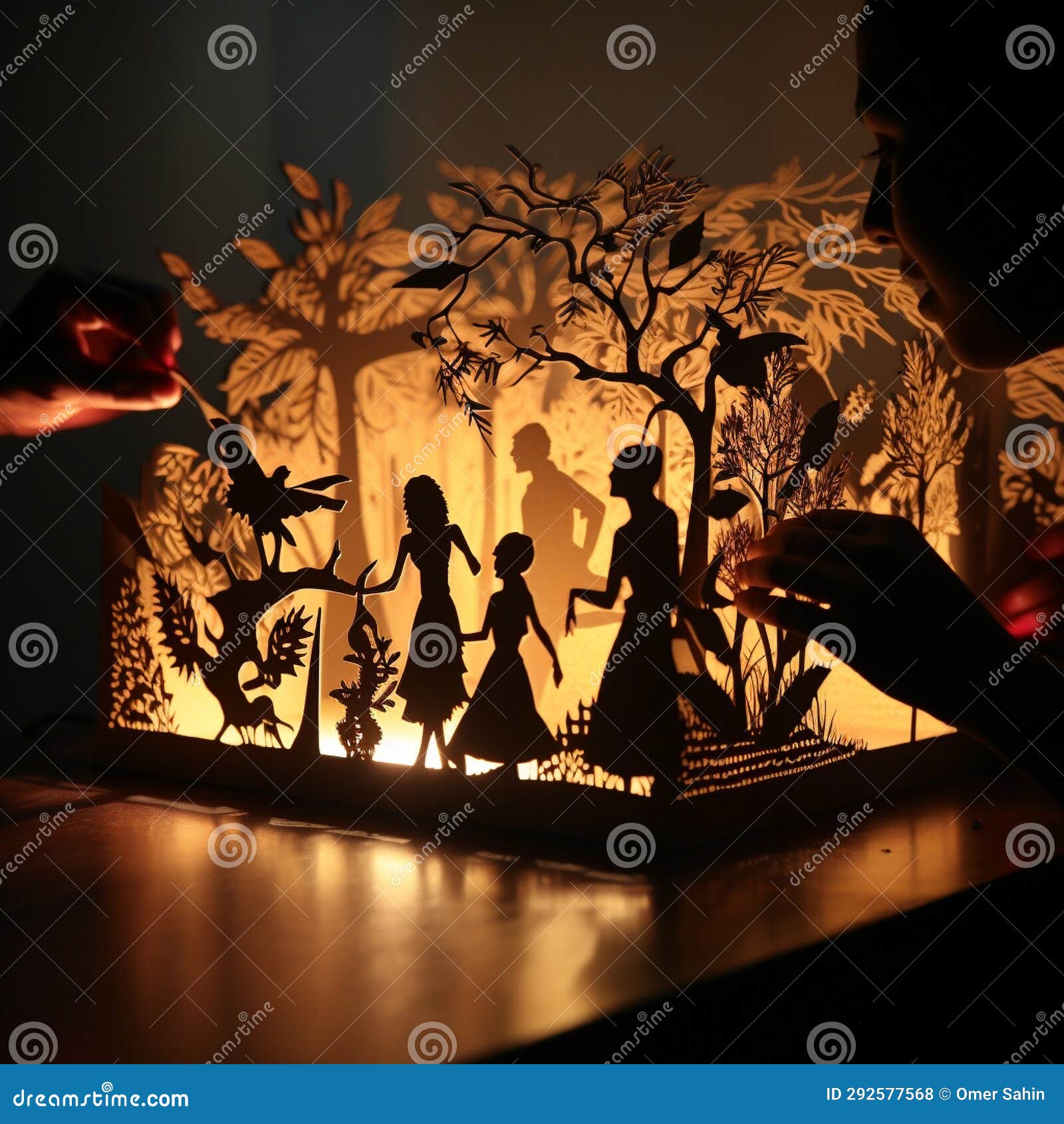 Captivating Scene of Shadow Puppetry Performance Stock Photo - Image of ...