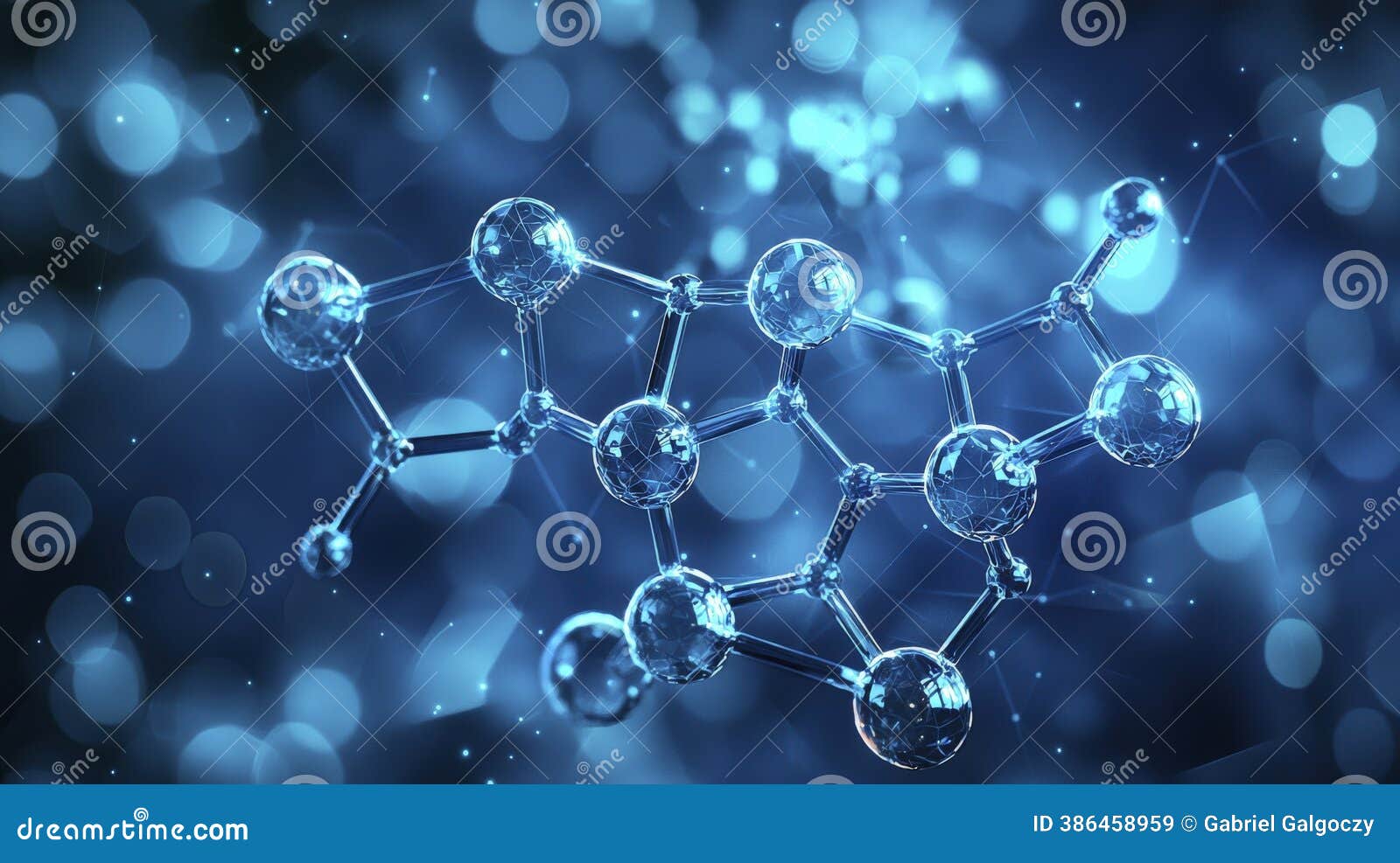 Blue Molecules Texture Seamless Pattern Background Vector Illustration ...