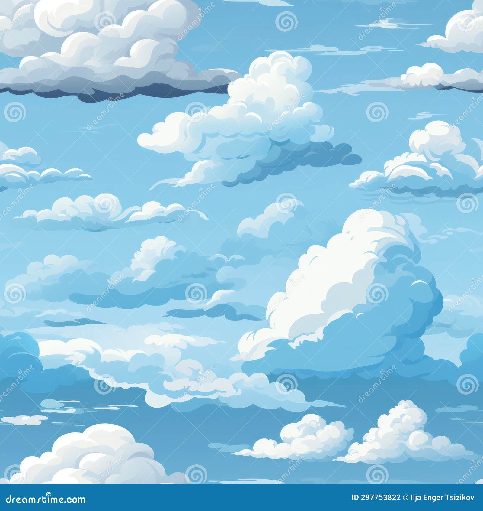 Captivating and Serene Seamless Pattern of Various Blue Sky Textures ...