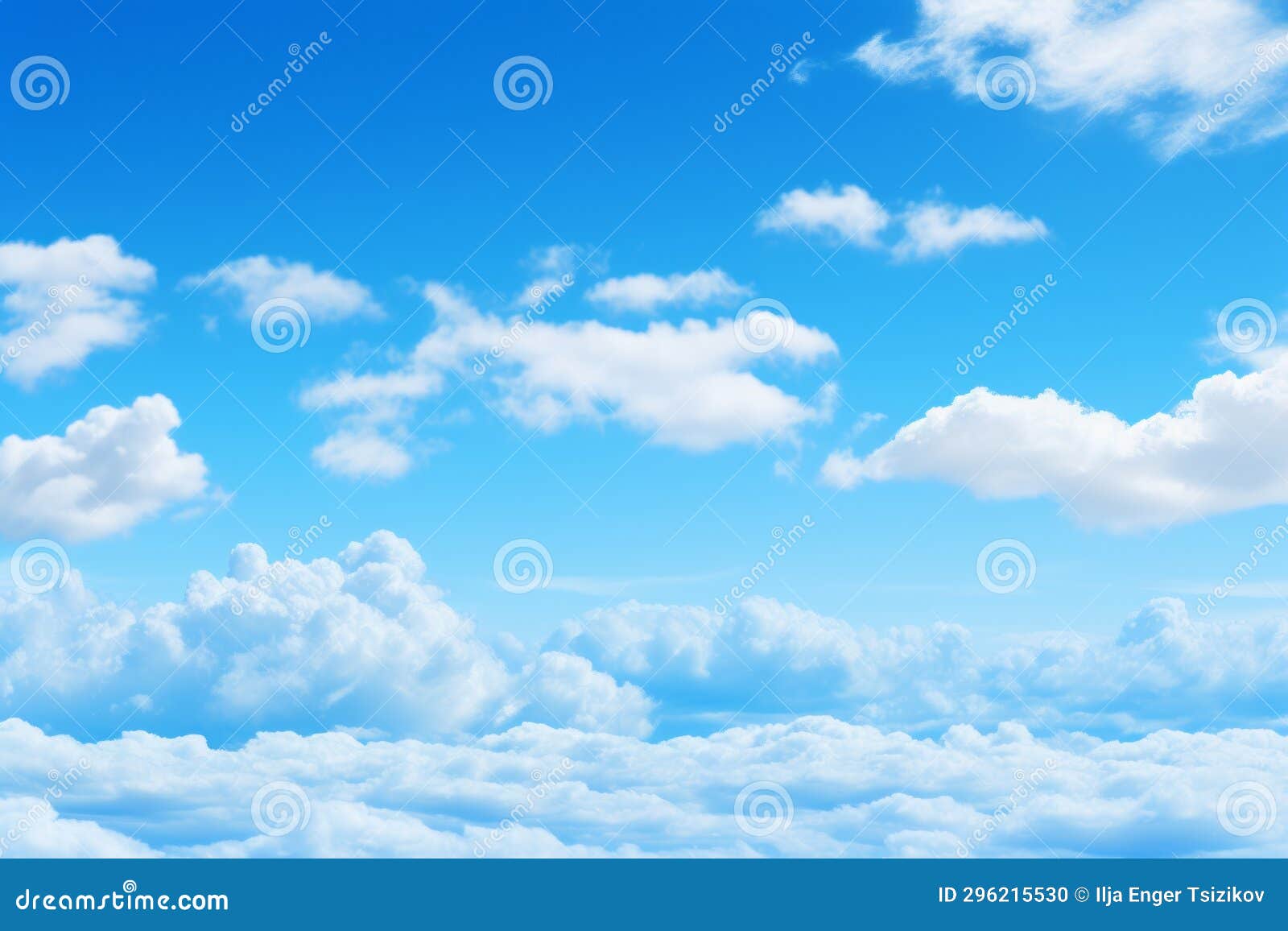 Captivating Sky. Vibrant Blue with Soft, Billowing Clouds, Conveying ...