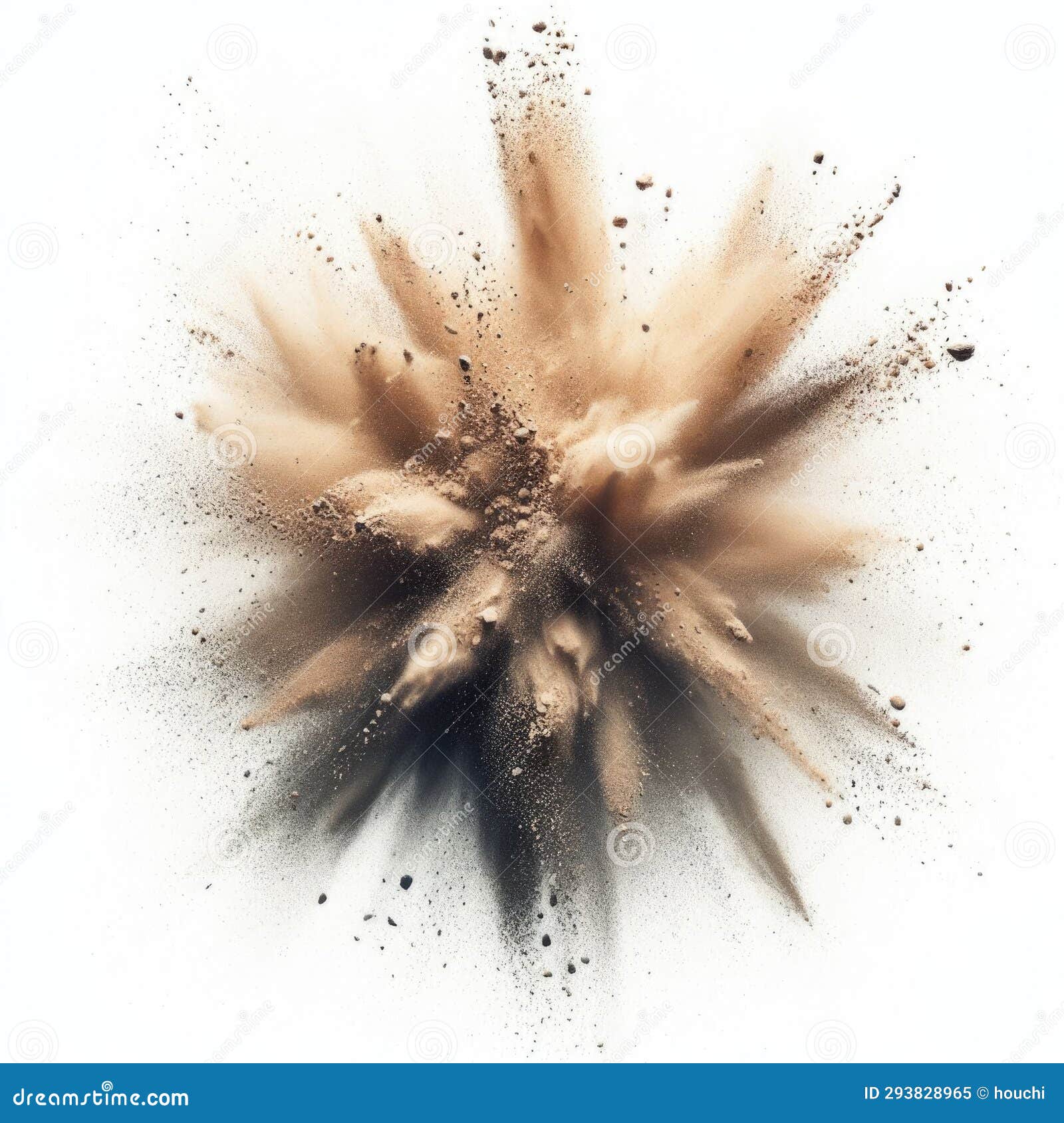 White Background Earth Representation Of The Four Element. Explosion Of ...