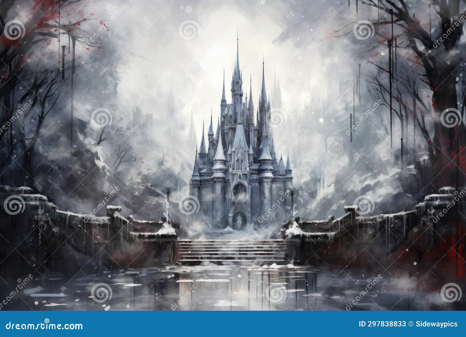 Snow-covered Statues and Monuments - Generative AI Stock Image - Image ...