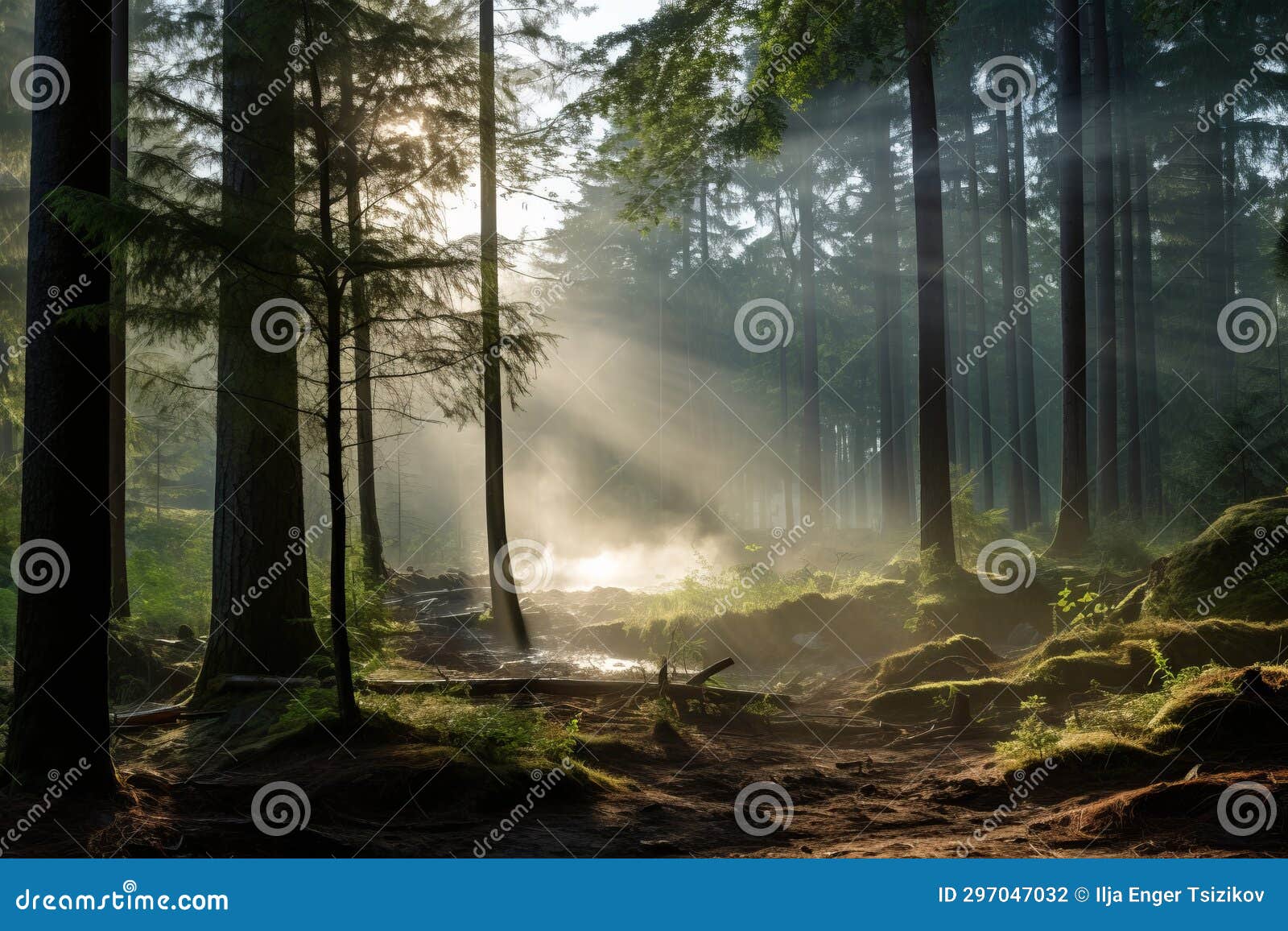 Captivating Sunbeams Shining Through A Mystical Mist In A Serene And ...