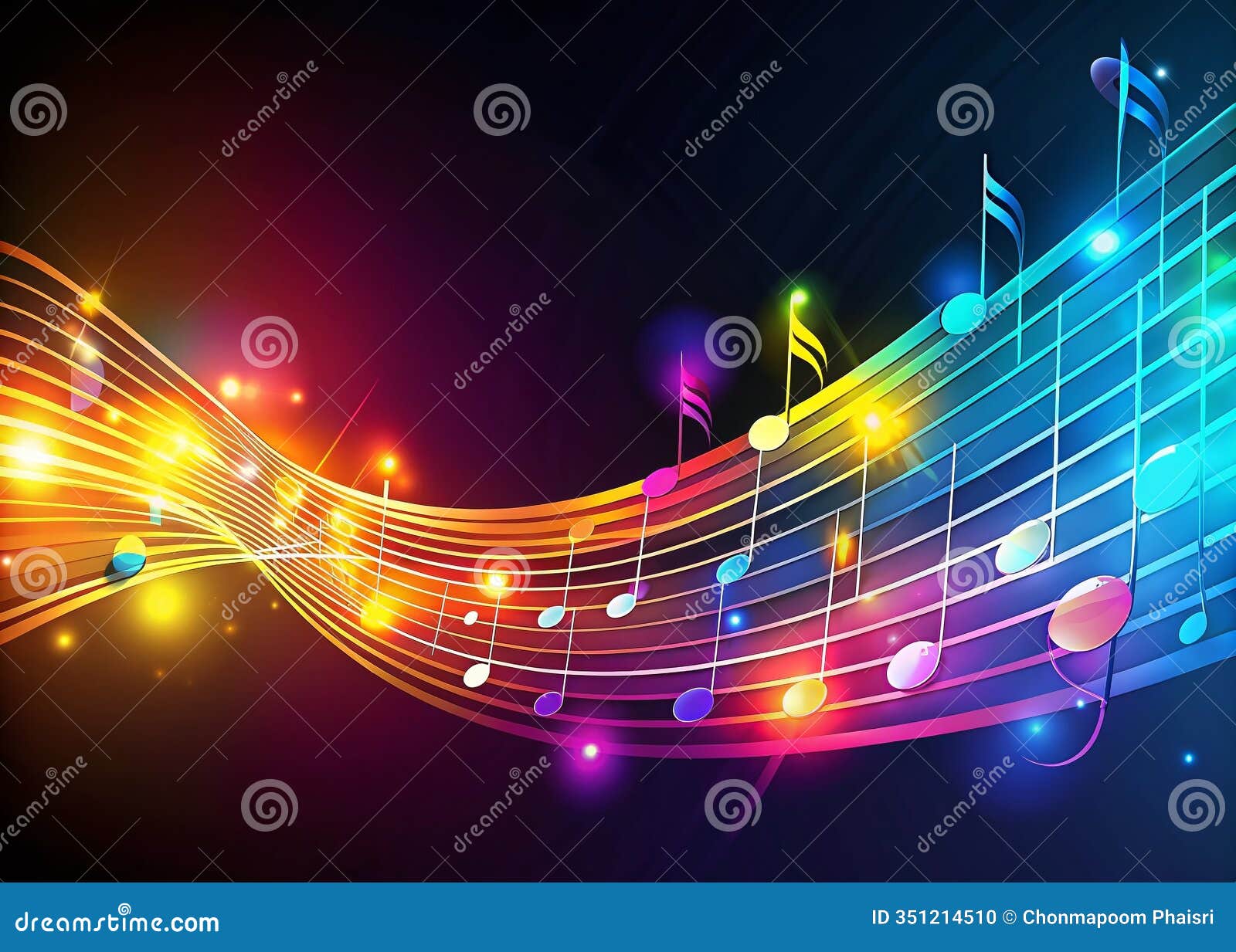 A Captivating Symphony of Floating Musical Notes Dynamic Visual ...