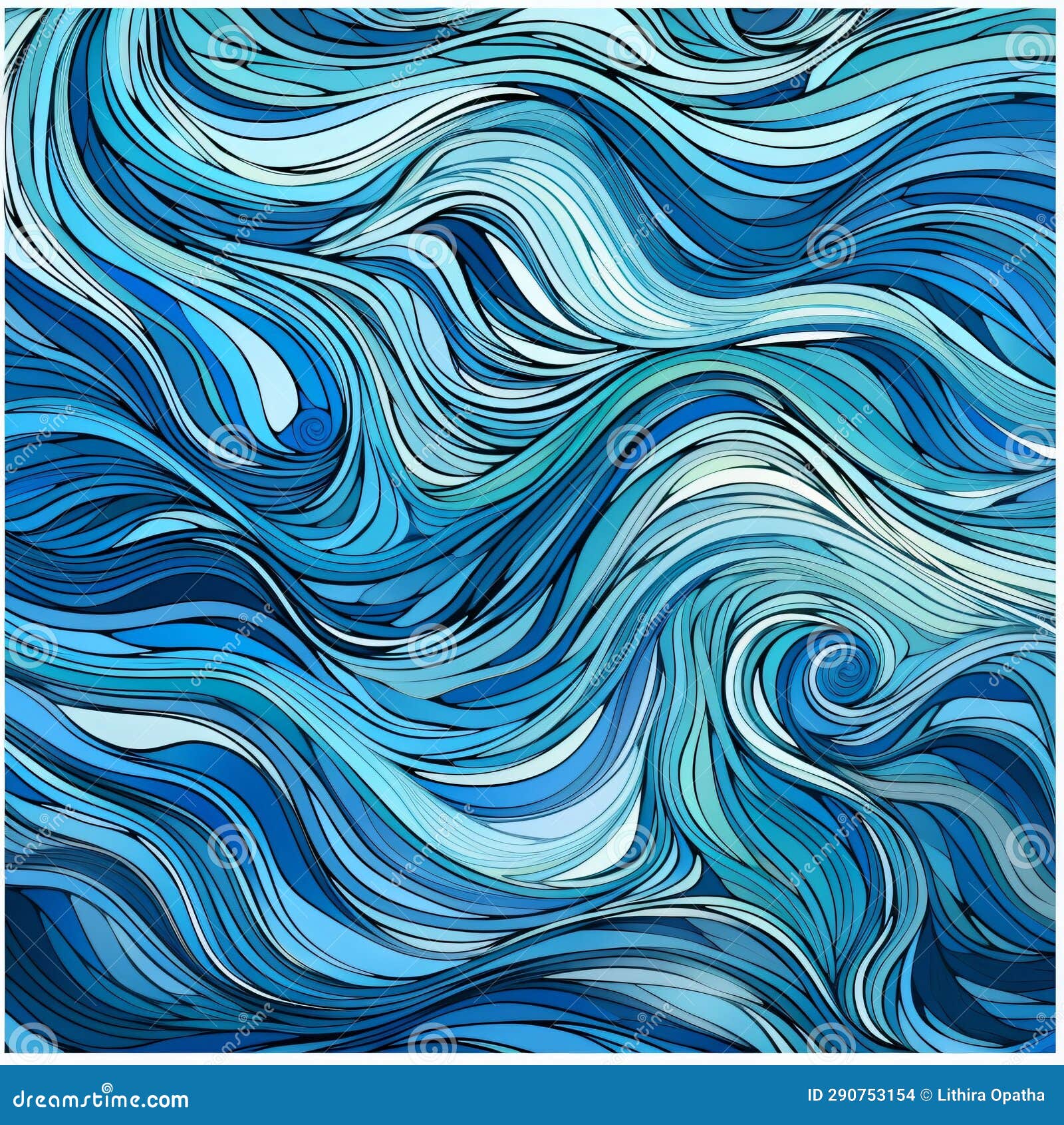 A Pattern of Waves in Blue Colors Tile Stock Photo - Image of showcases ...