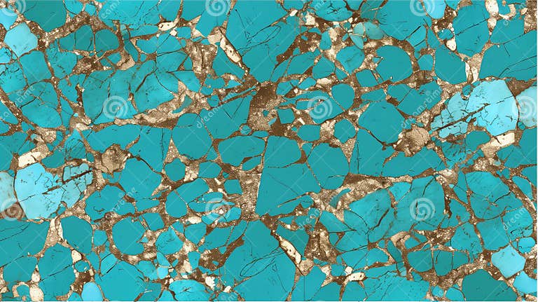 Vibrant Turquoise Marble Texture with Gold Veining Stock Illustration ...