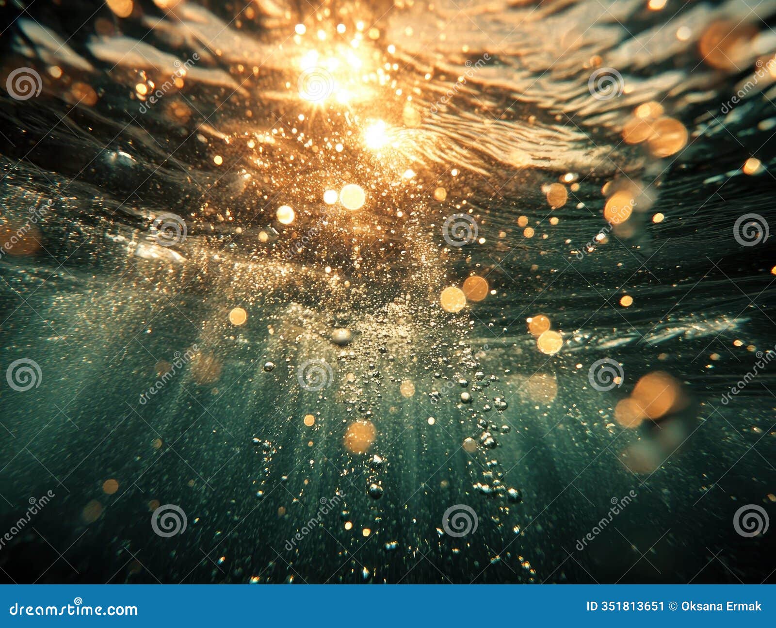 Captivating Underwater Bubbles and Floating Particles in a Vibrant ...