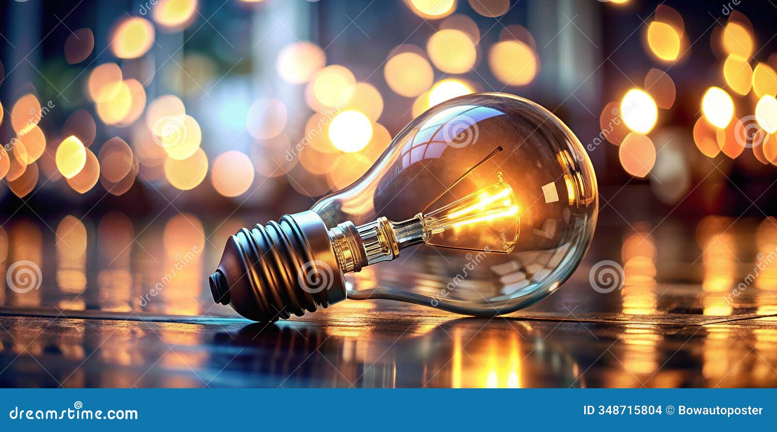 Modern Abstract Light Bulb Icon a TiltShift Photography Illustration ...