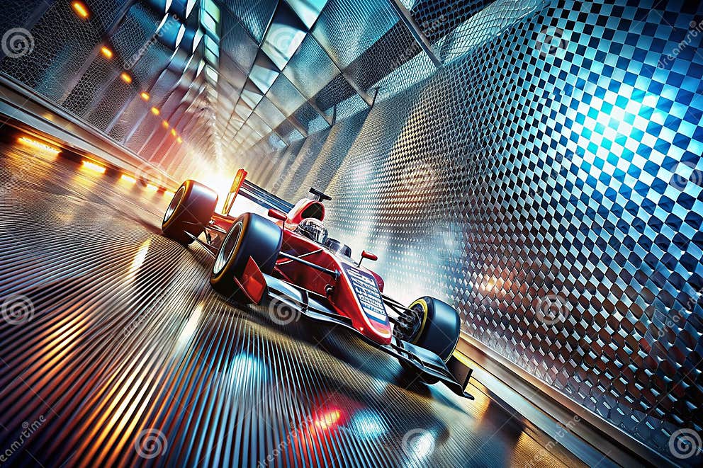 Dynamic Racing Double Exposure Metallic Perforated Background Captures ...