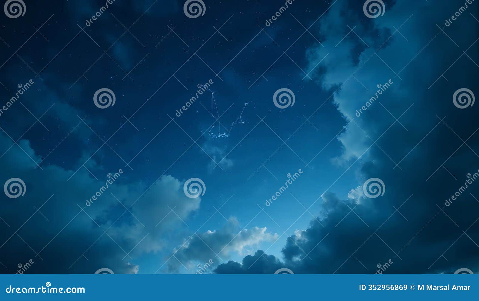 A Stunning Celestial Display: Stars, Constellations and Clouds in the ...