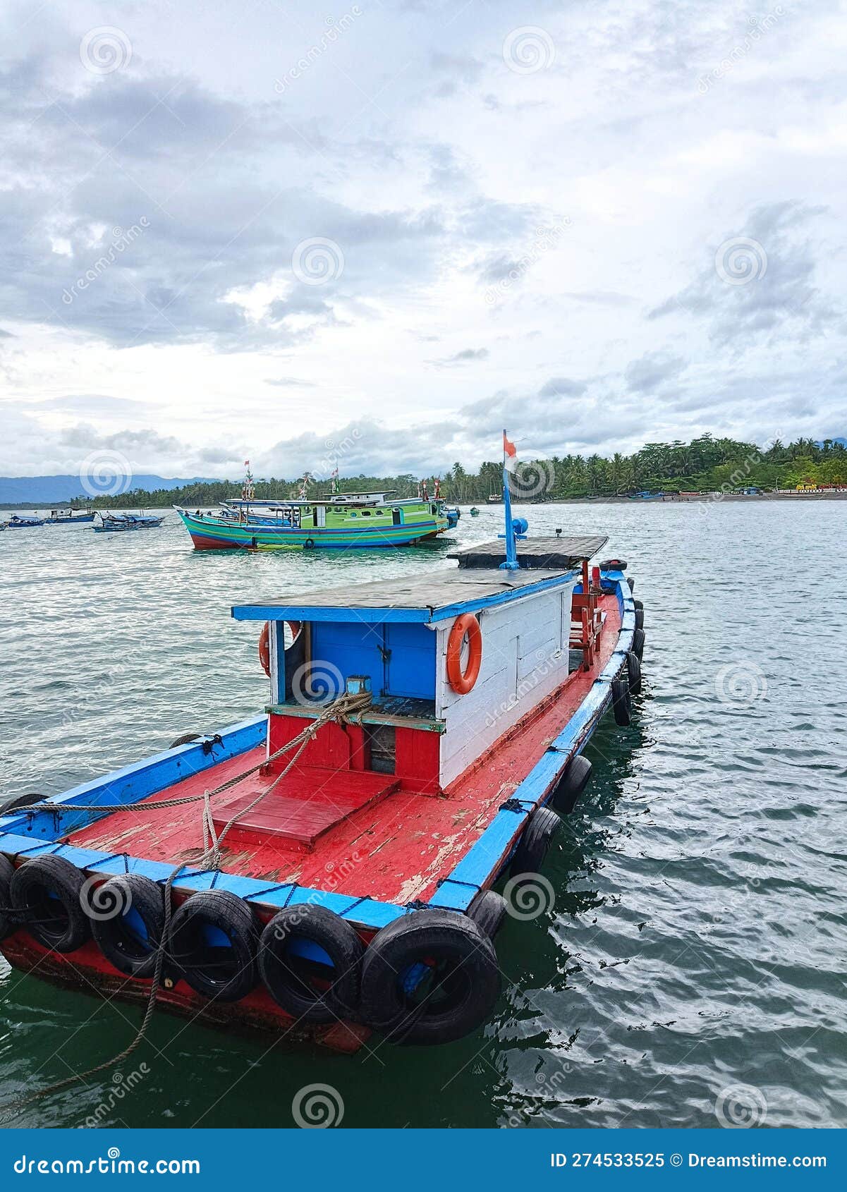 Captivating Village Scene: a Ship at the Dock& X22; Stock Image - Image ...
