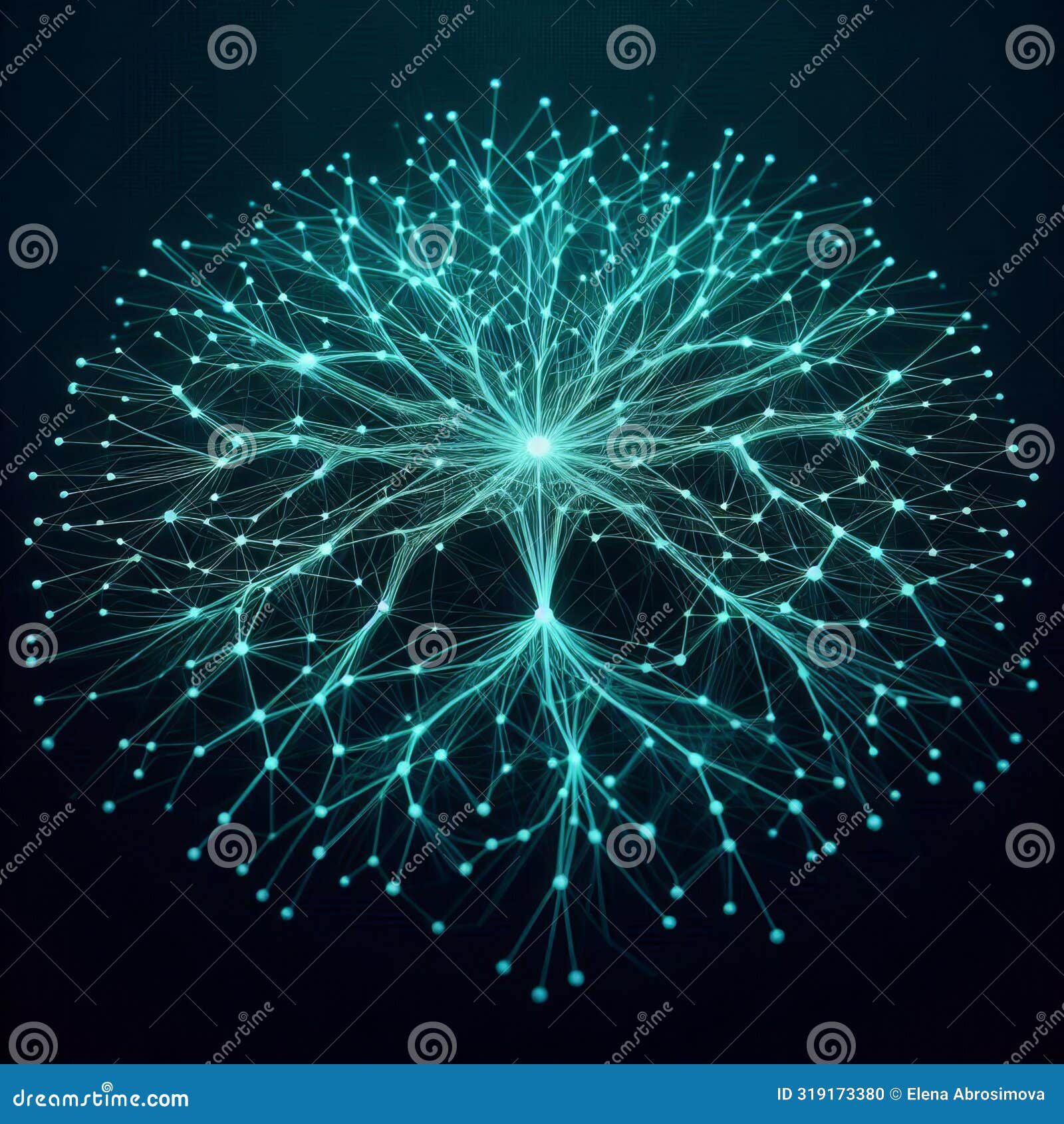 Captivating Visual of Neural Pathways, Glowing Turquoise Lines Form an ...