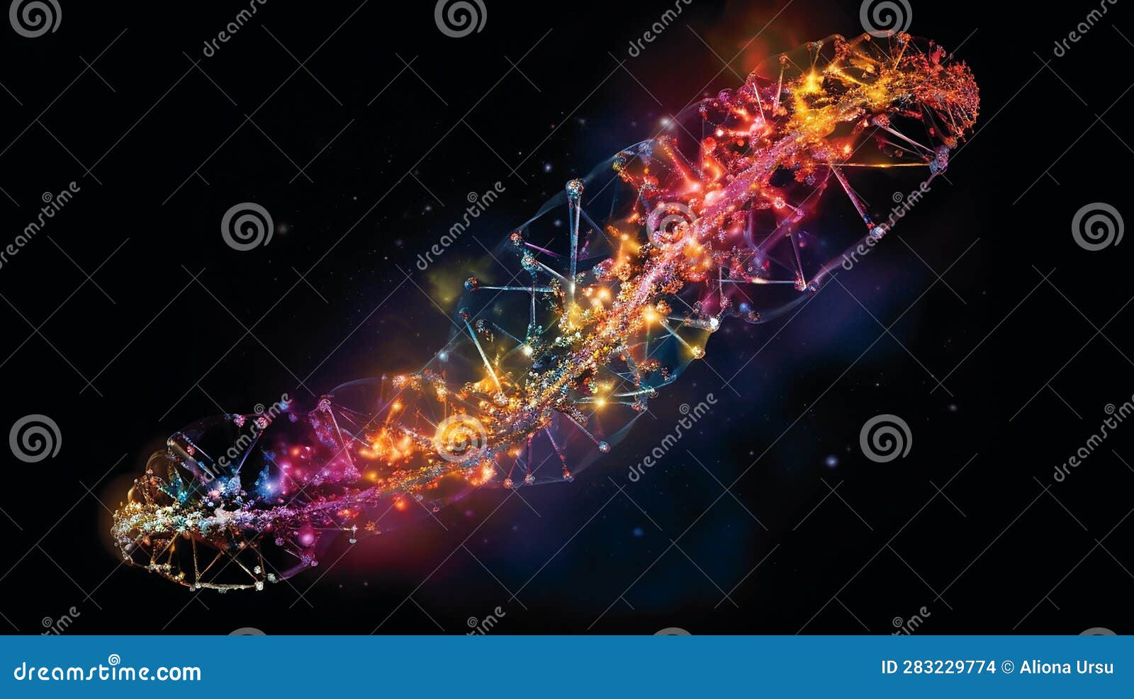 An Abstract Depiction of the DNA Molecule Floating in the Vast Expanse ...