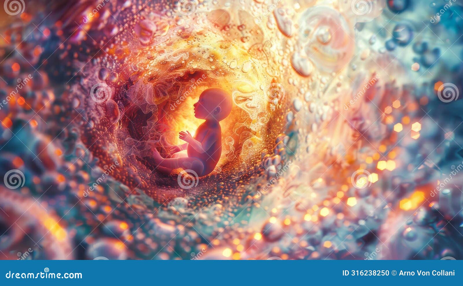 The Miracle of Life: Baby Embraced in Womb S Warmth Stock Illustration ...