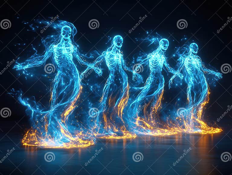 A Captivating Visualization of Ethereal Figures Composed of Blue and ...
