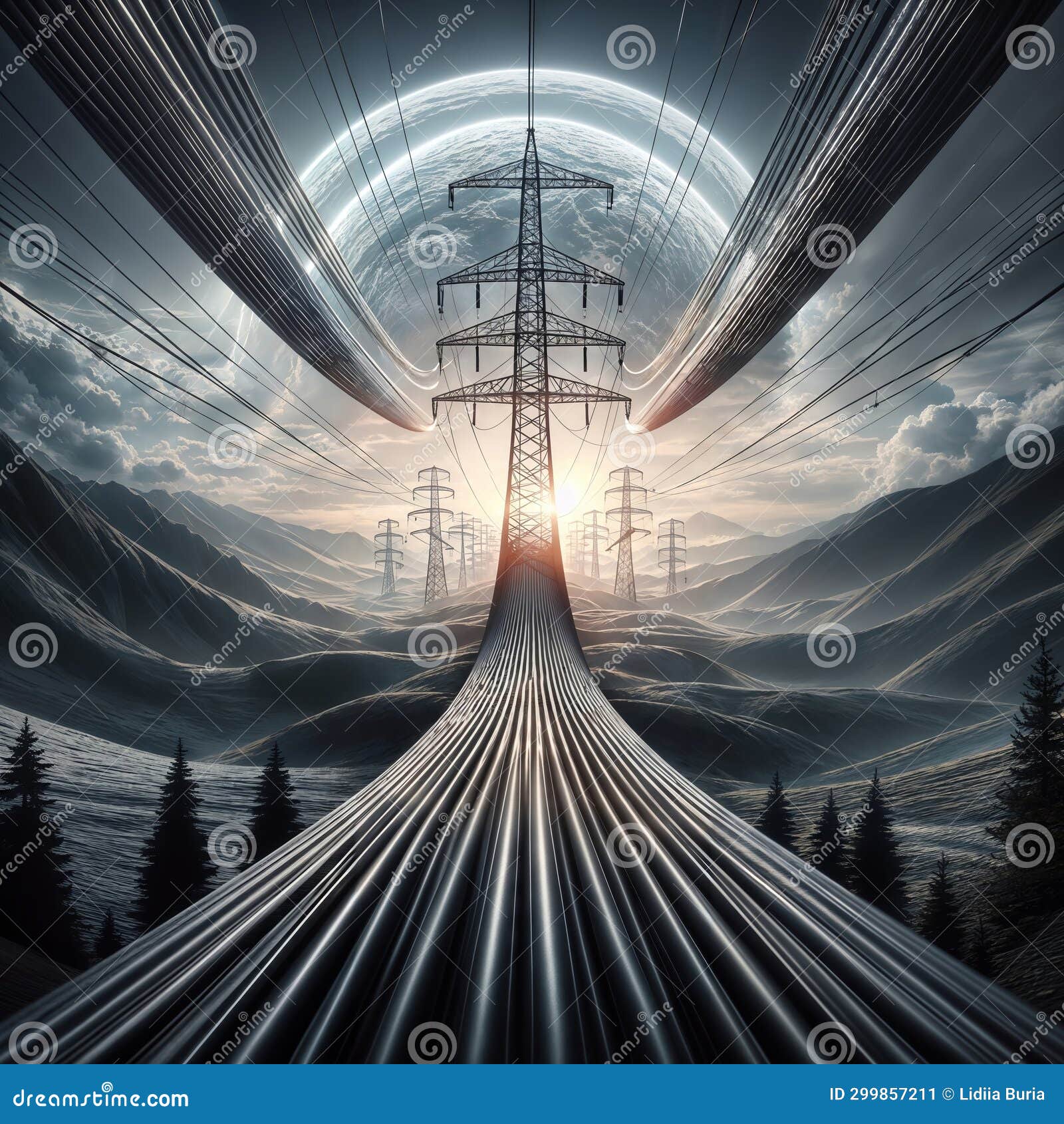 High-voltage Power Lines and Power Electrical Cables - Visualization of ...