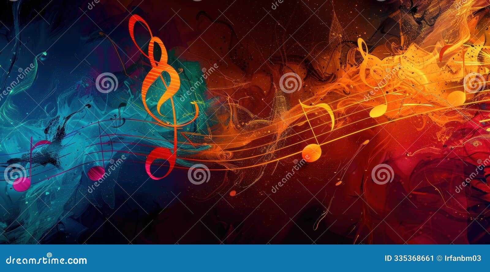 Melodic Harmony. a Vibrant Music Note Background Featuring Intricate ...