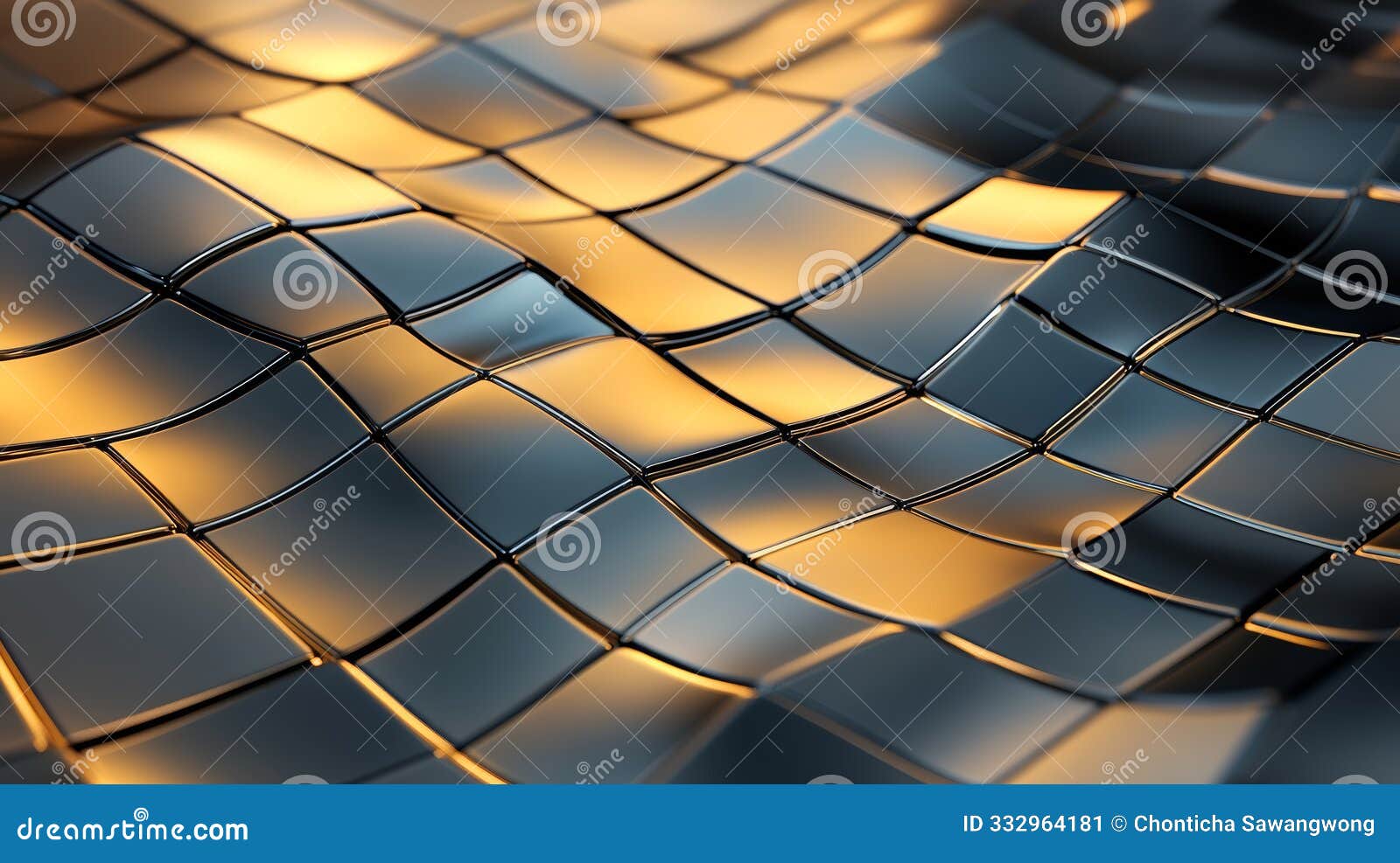 A Captivating Wave of Interlocking Metallic Tiles Reflecting Dynamic ...