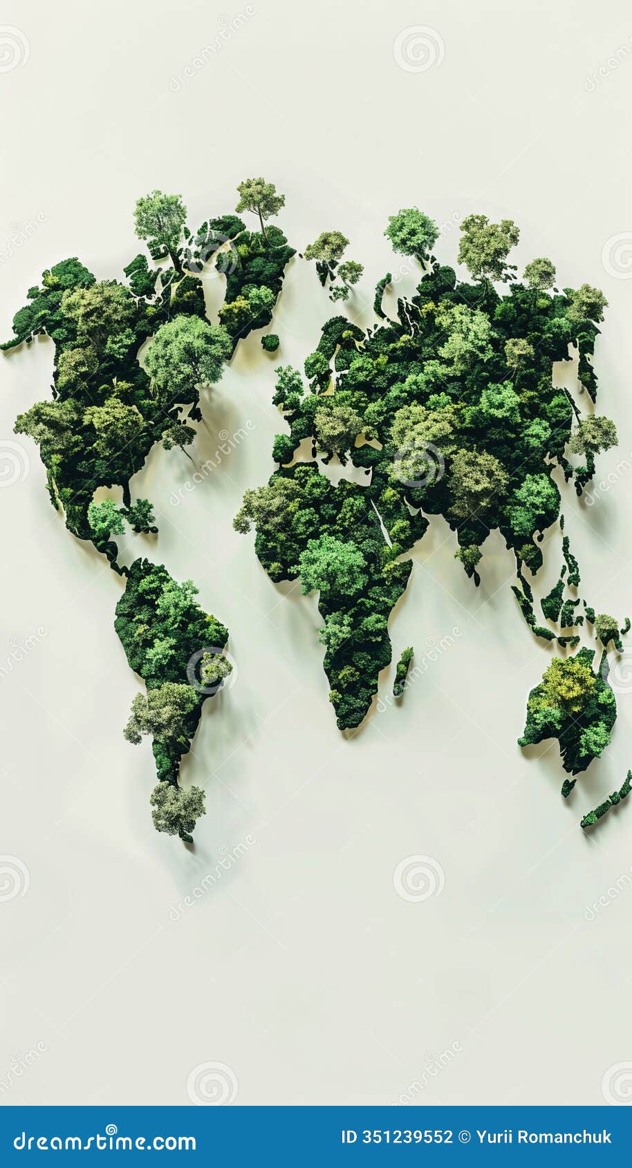 A Captivating World Map Shaped by Trees, Symbolizing Global ...