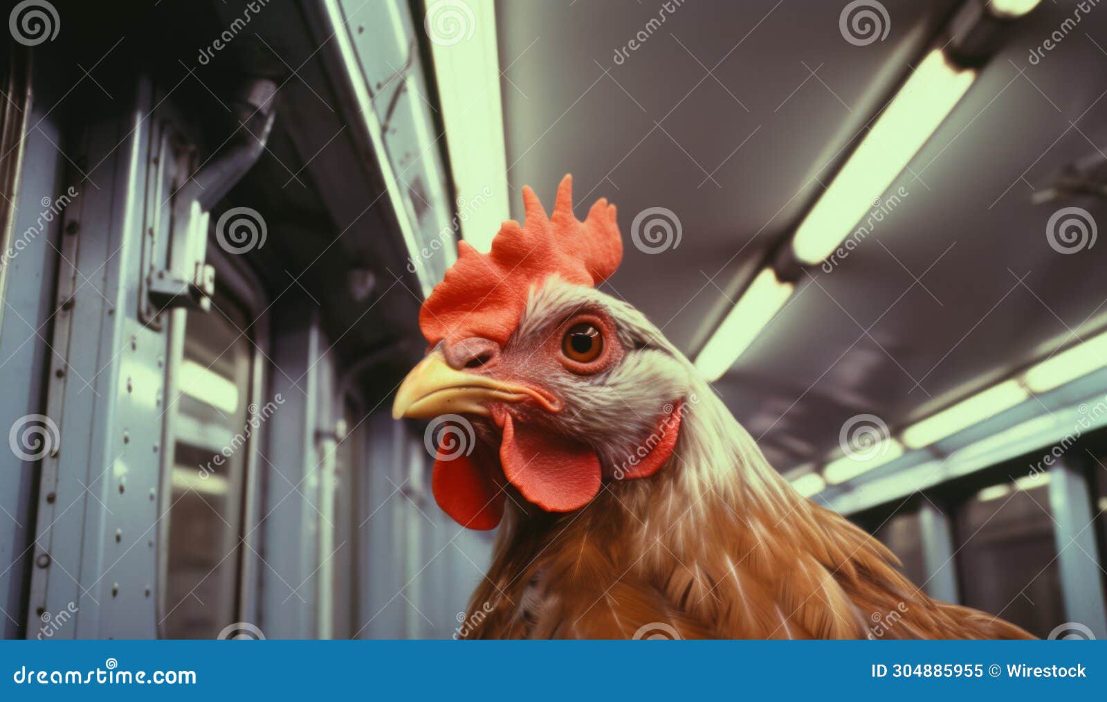 A Chicken in a Cage, with a Window Behind it Stock Image - Image of ...