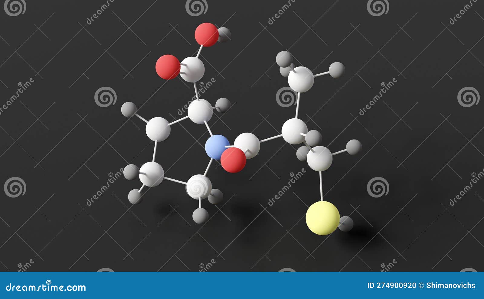 Captopril Molecular Structure 3d, Flat Model, Capoten, Structural ...