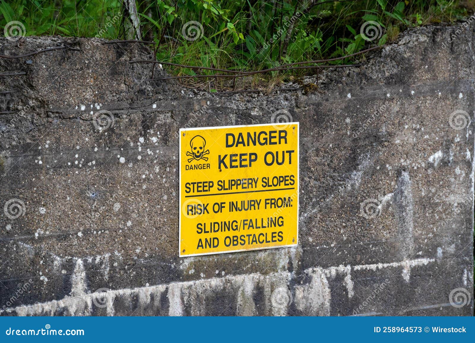 Captura Aproximada De Um Sinal De Aviso Na Parede Imagem de Stock ...