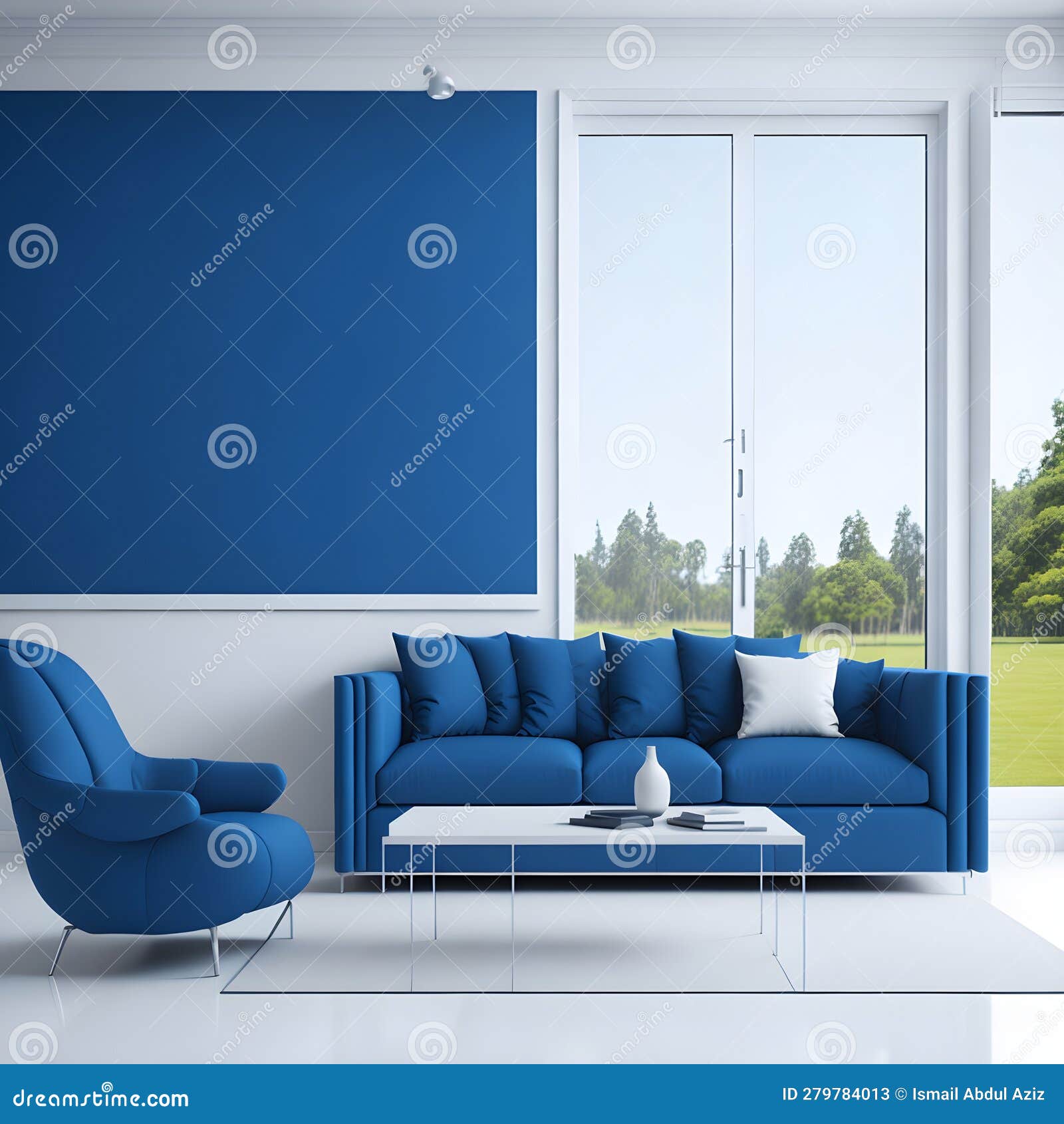 Captivating Living Room: Showcase Your Style with a Modern Blue-themed ...