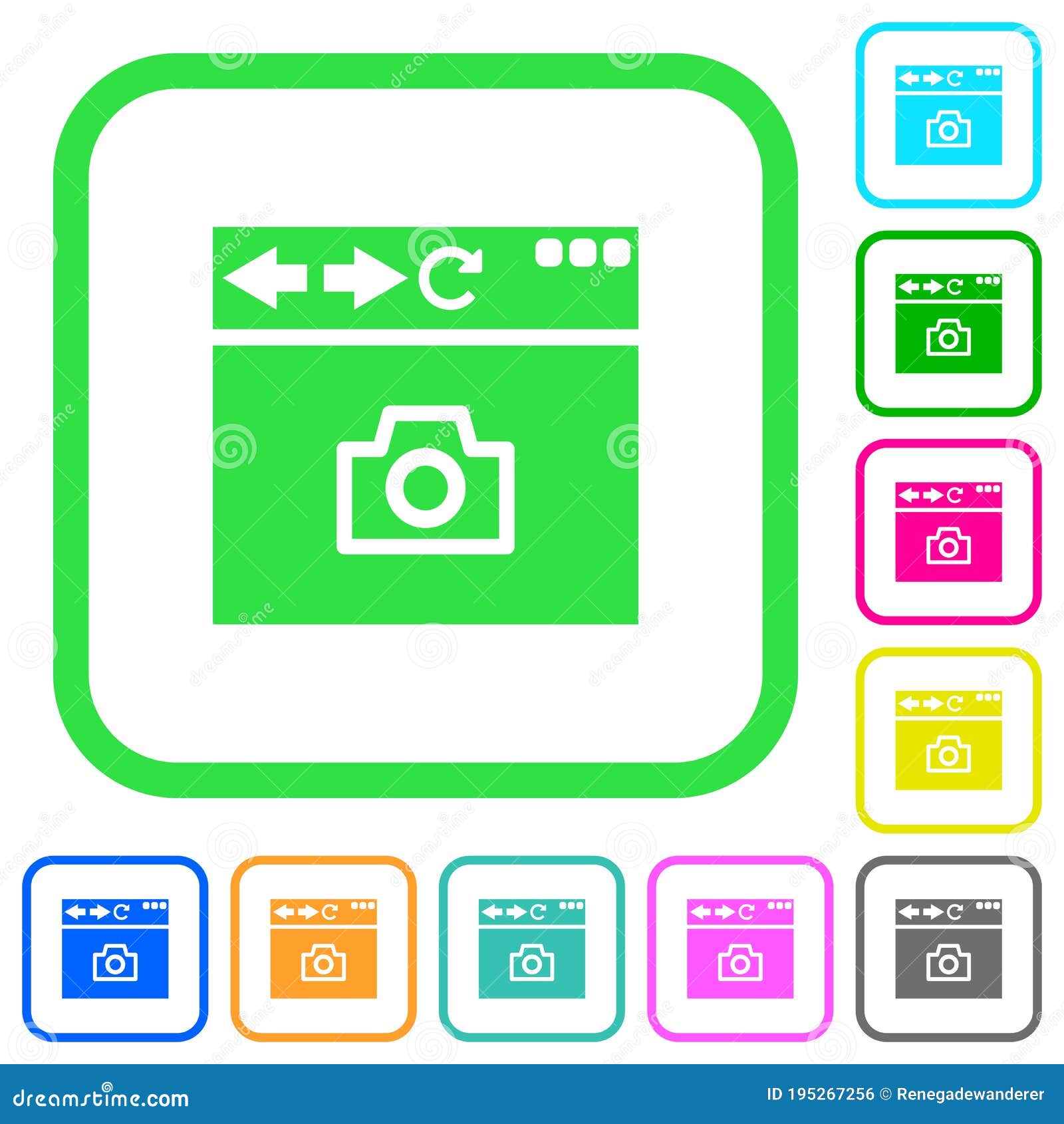 Capture Browser Screen Vivid Colored Flat Icons Stock Vector ...