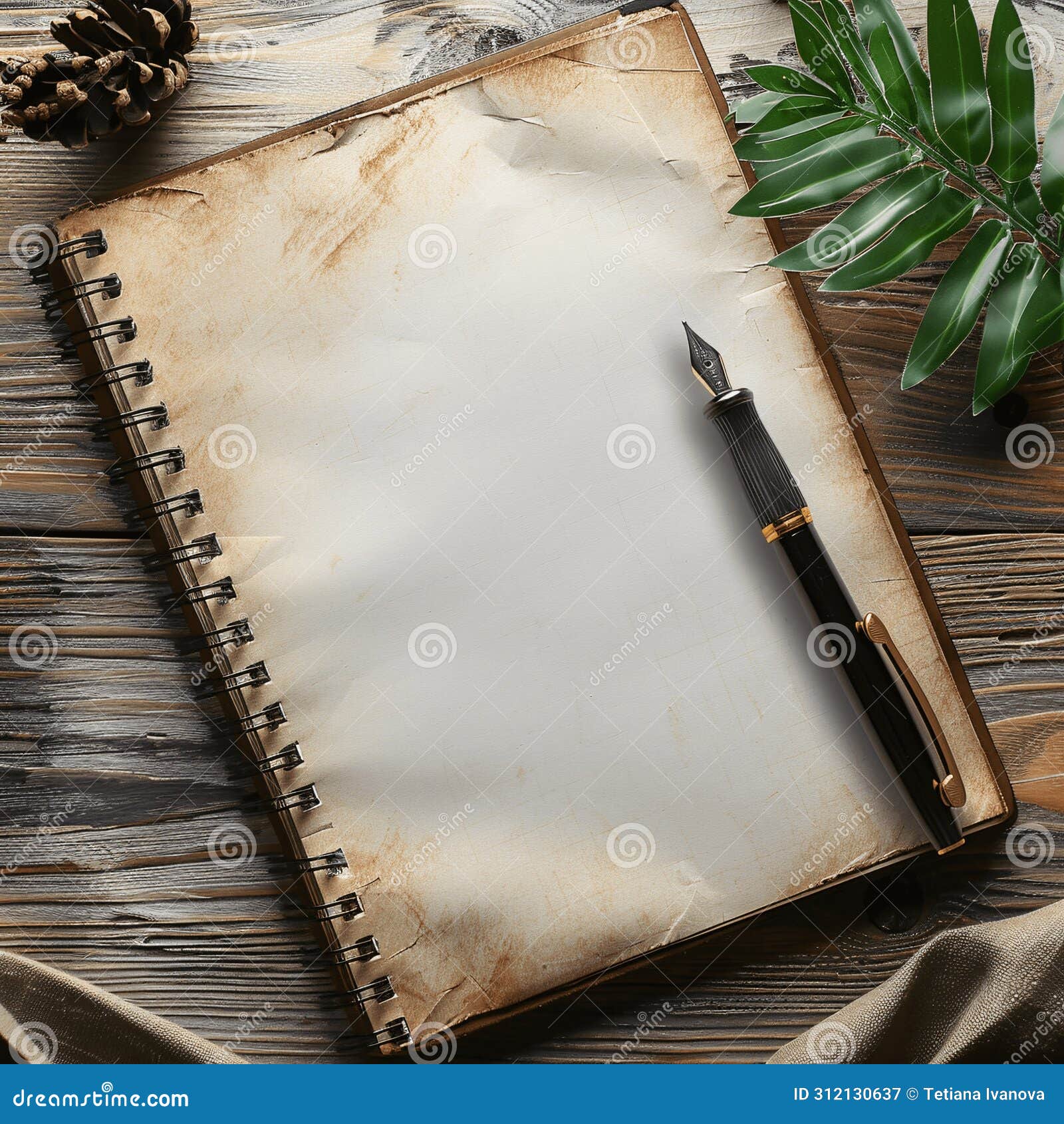 Capture Creativity with a Blank Page and Pen Shadow. Stock Illustration ...