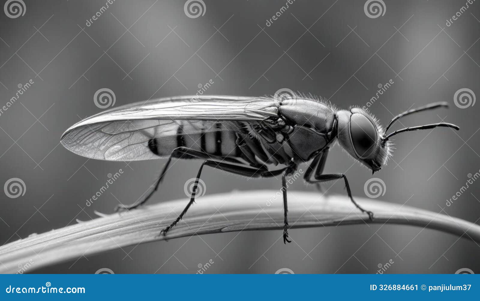 Capture a Detailed Macro Image of a Firefly Resting on a Blade of Grass ...