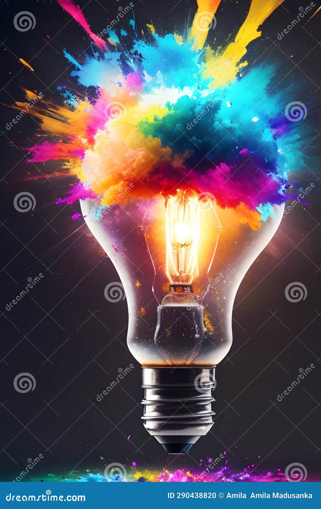Colors light bulb stock illustration. Illustration of perfect - 290438820