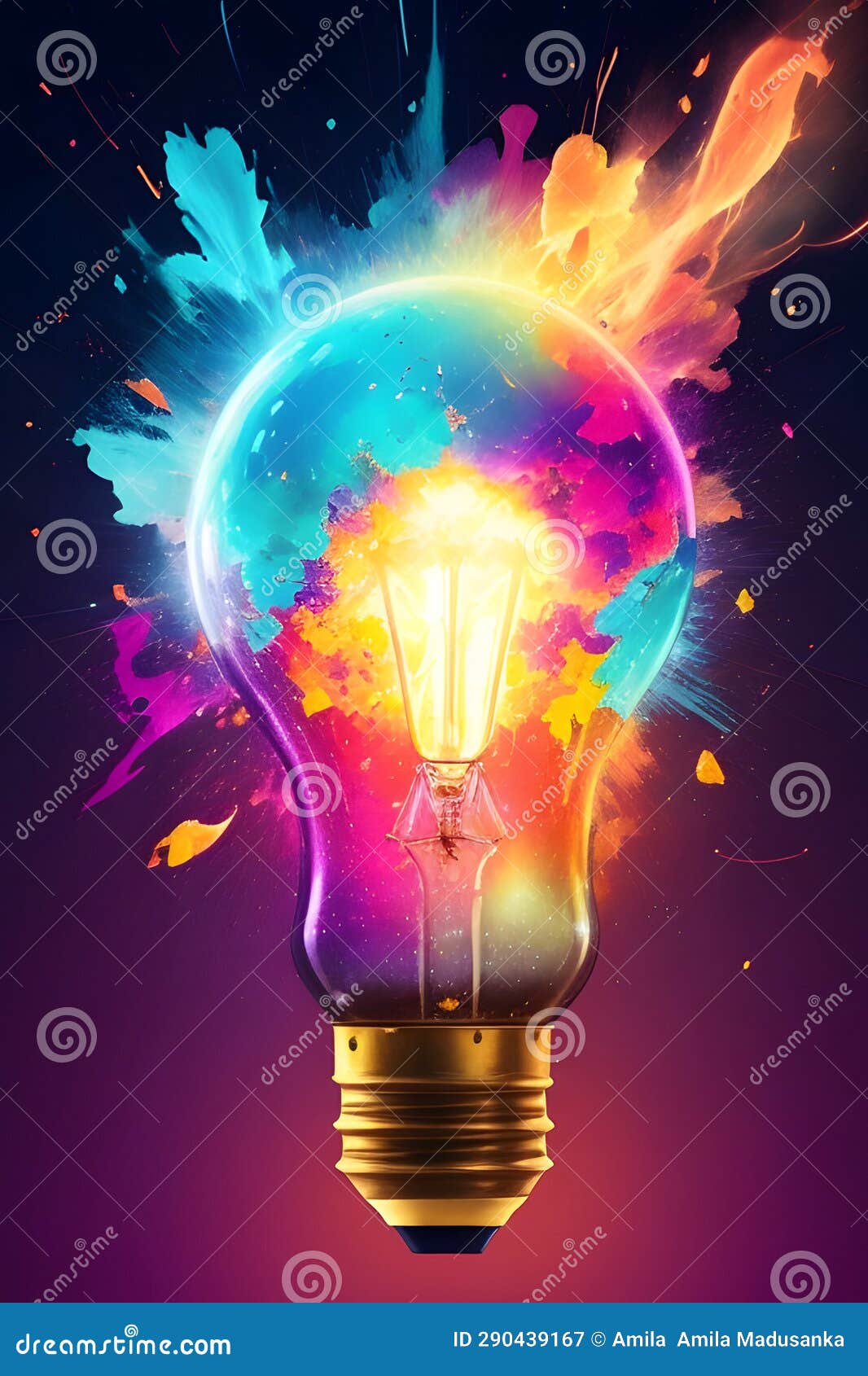 Colors light bulb stock illustration. Illustration of sleek - 290439167