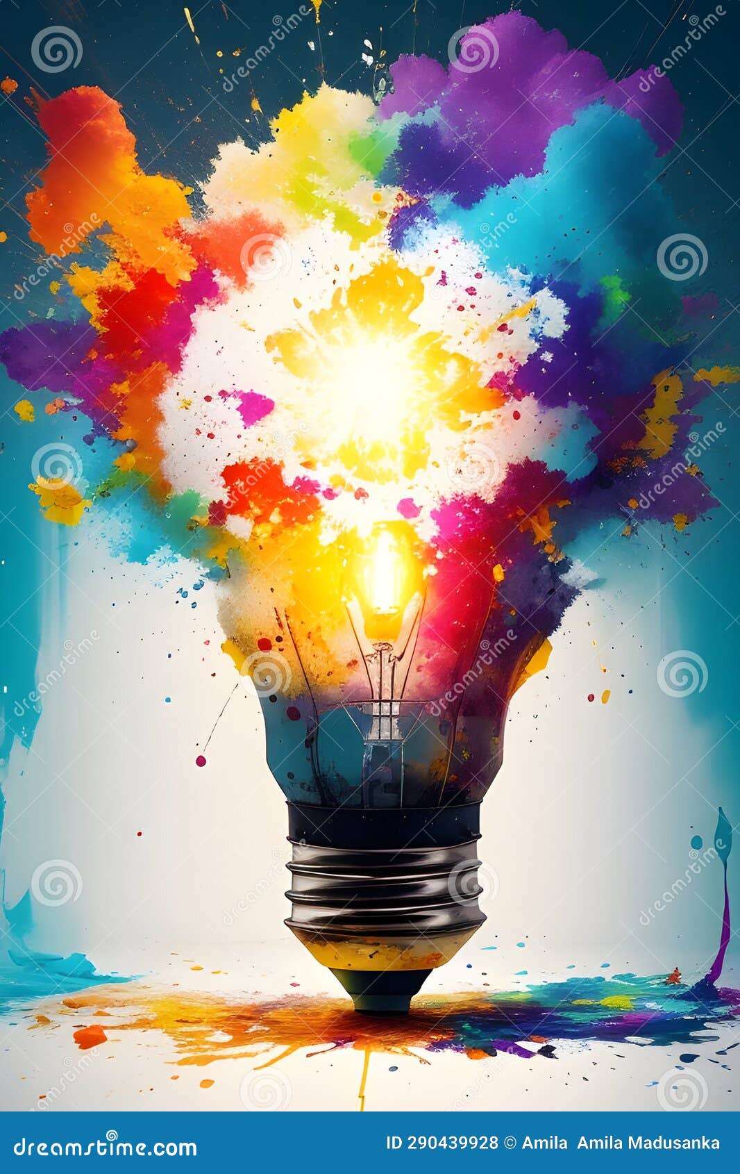 Colors light bulb stock illustration. Illustration of arth - 290439928