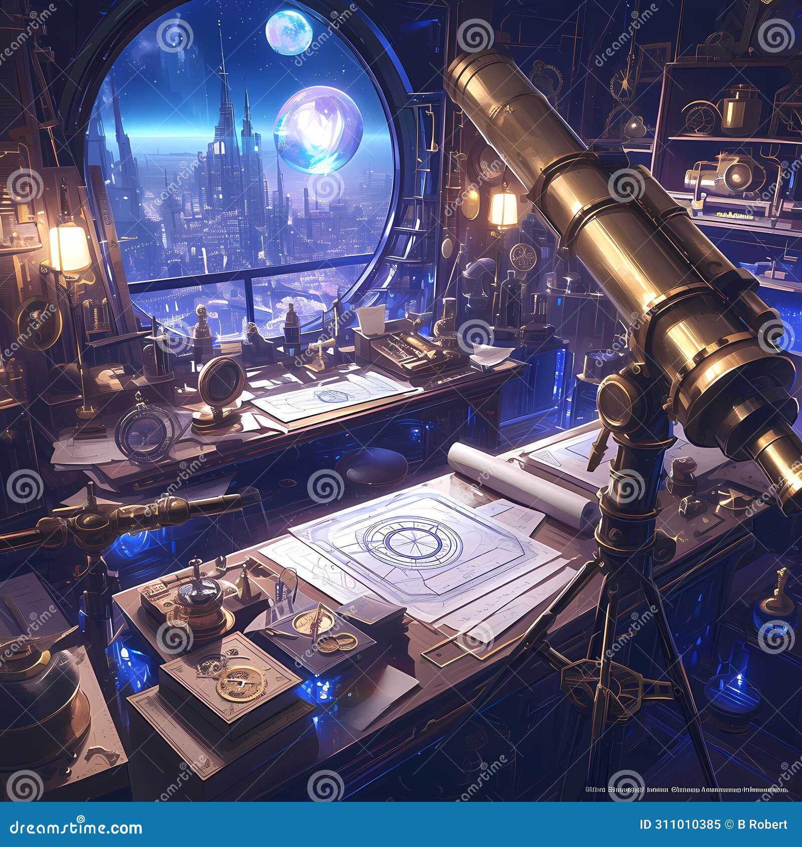 Inventor s Eureka Moment stock illustration. Illustration of ...