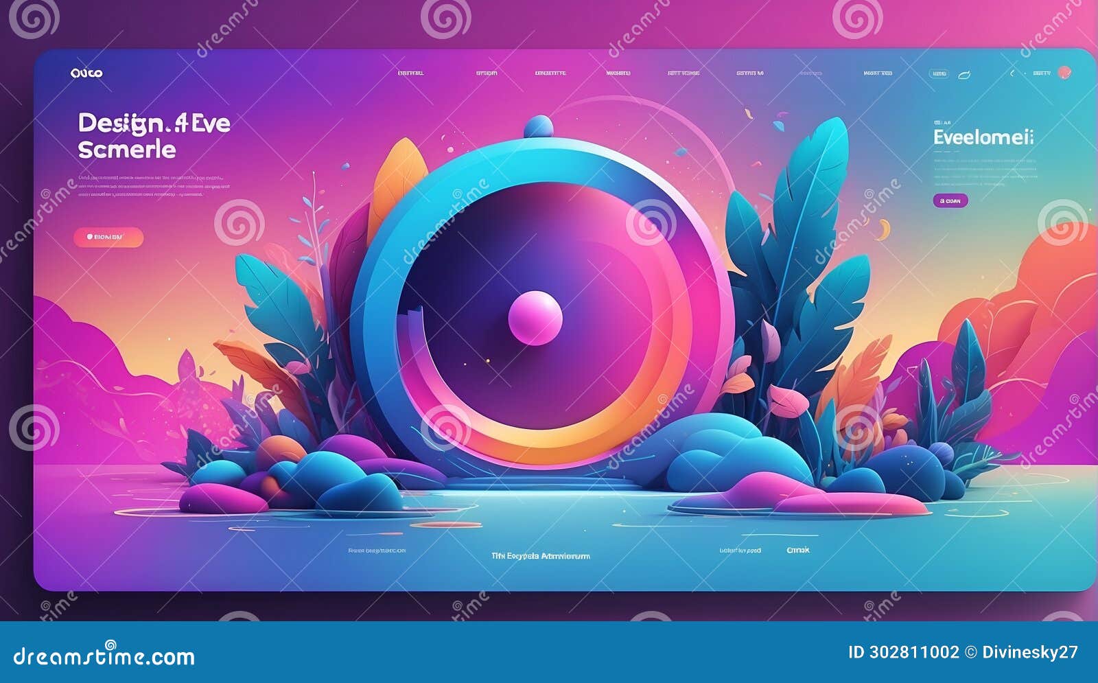 Ethereal Elegance: Vector UI UX Showcase. AI Generate Stock ...