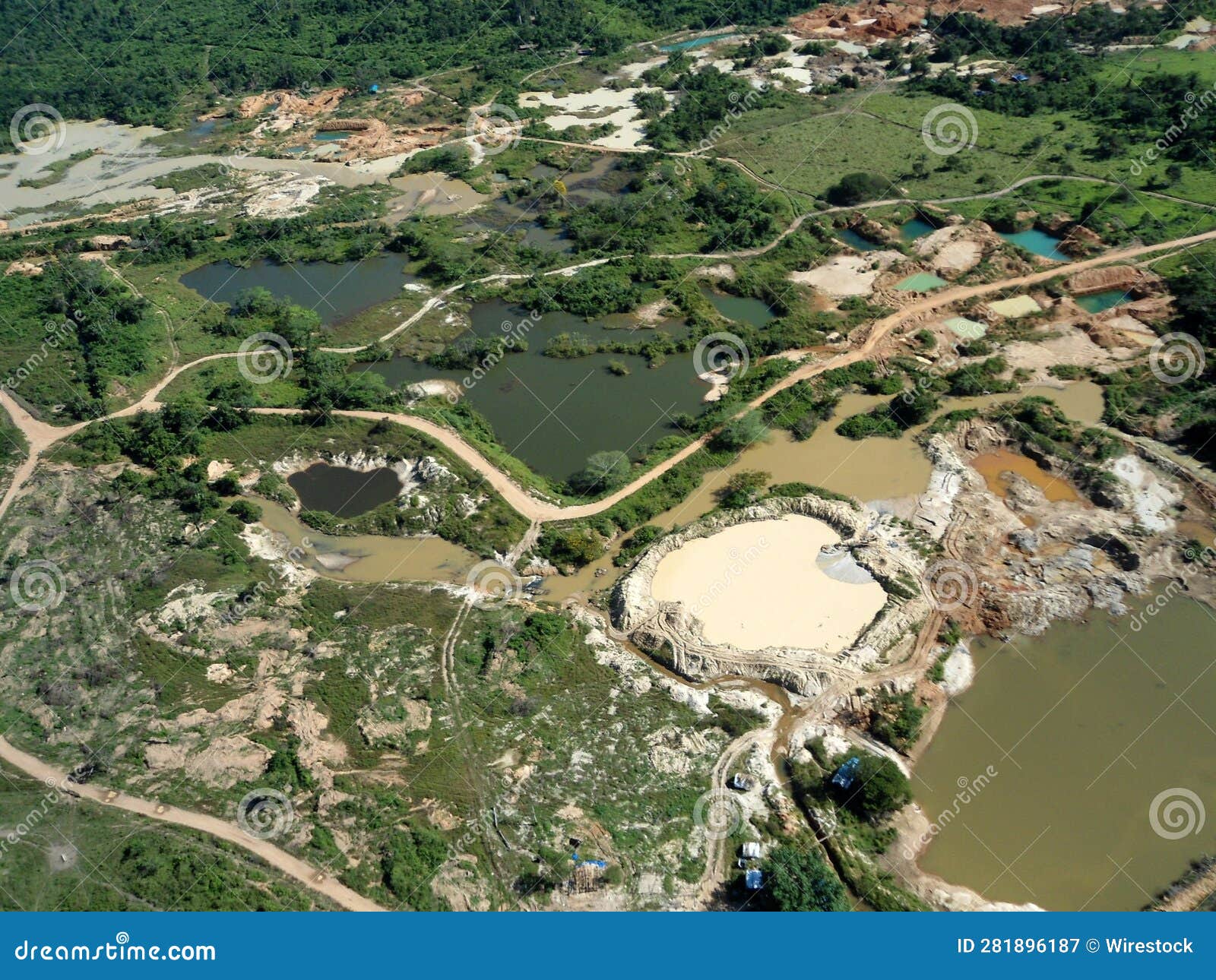 Illegal Gold Mining Ravaging the Amazon: Aerial View of Environmental ...