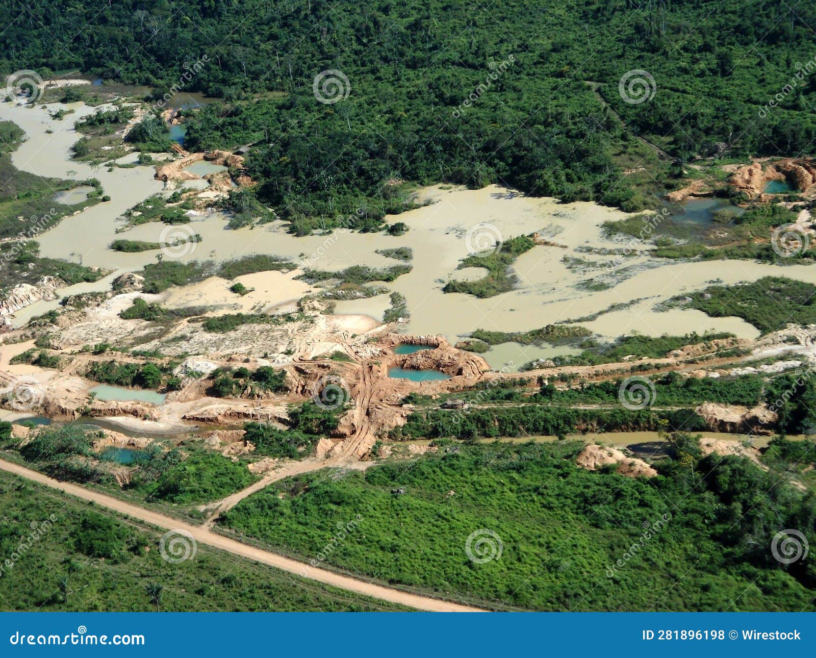 Illegal Gold Mining Ravaging the Amazon: Aerial View of Environmental ...